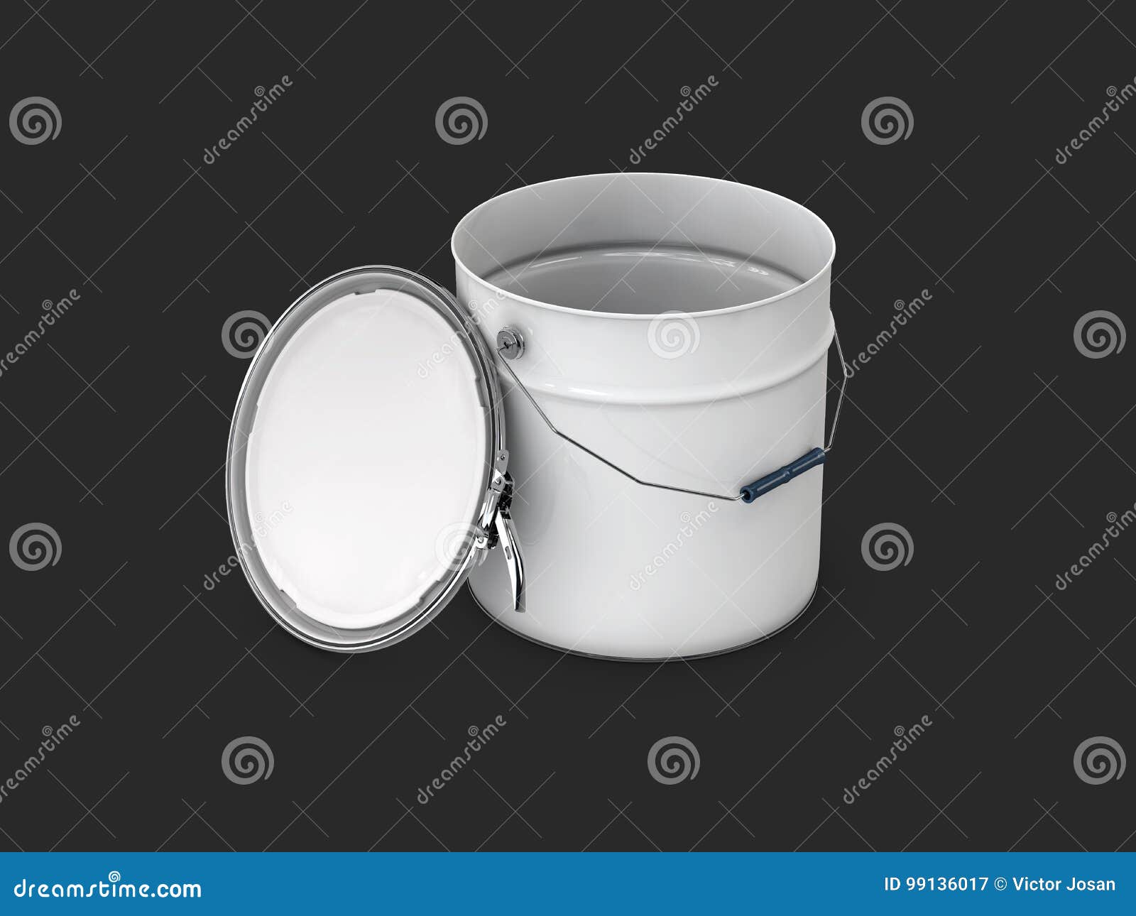 Empty Bucket on Black Background, 3d Illustration Stock Illustration ...