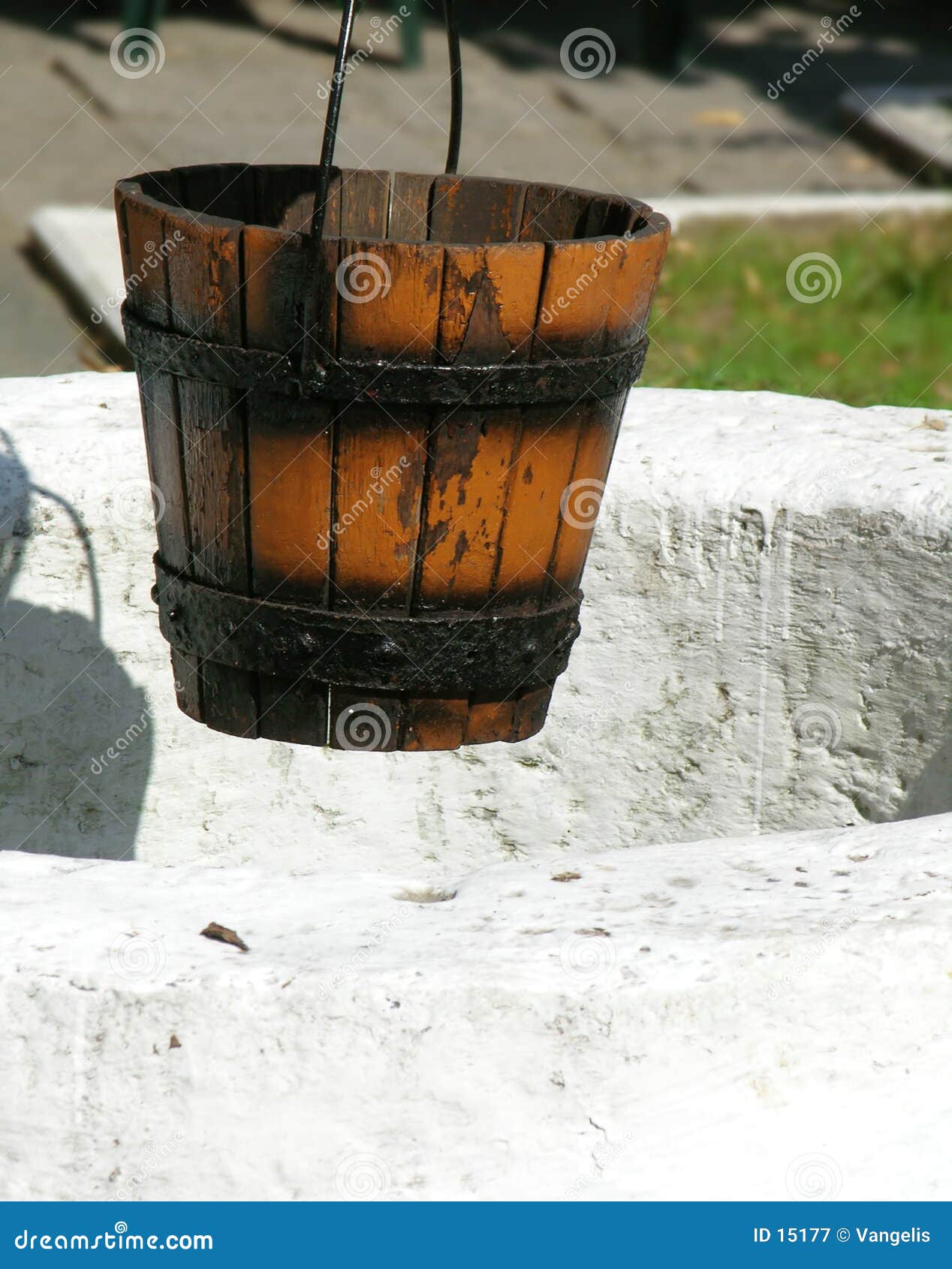 Empty Bucket Hanging Over an Ancient Well Stock Image - Image of close ...