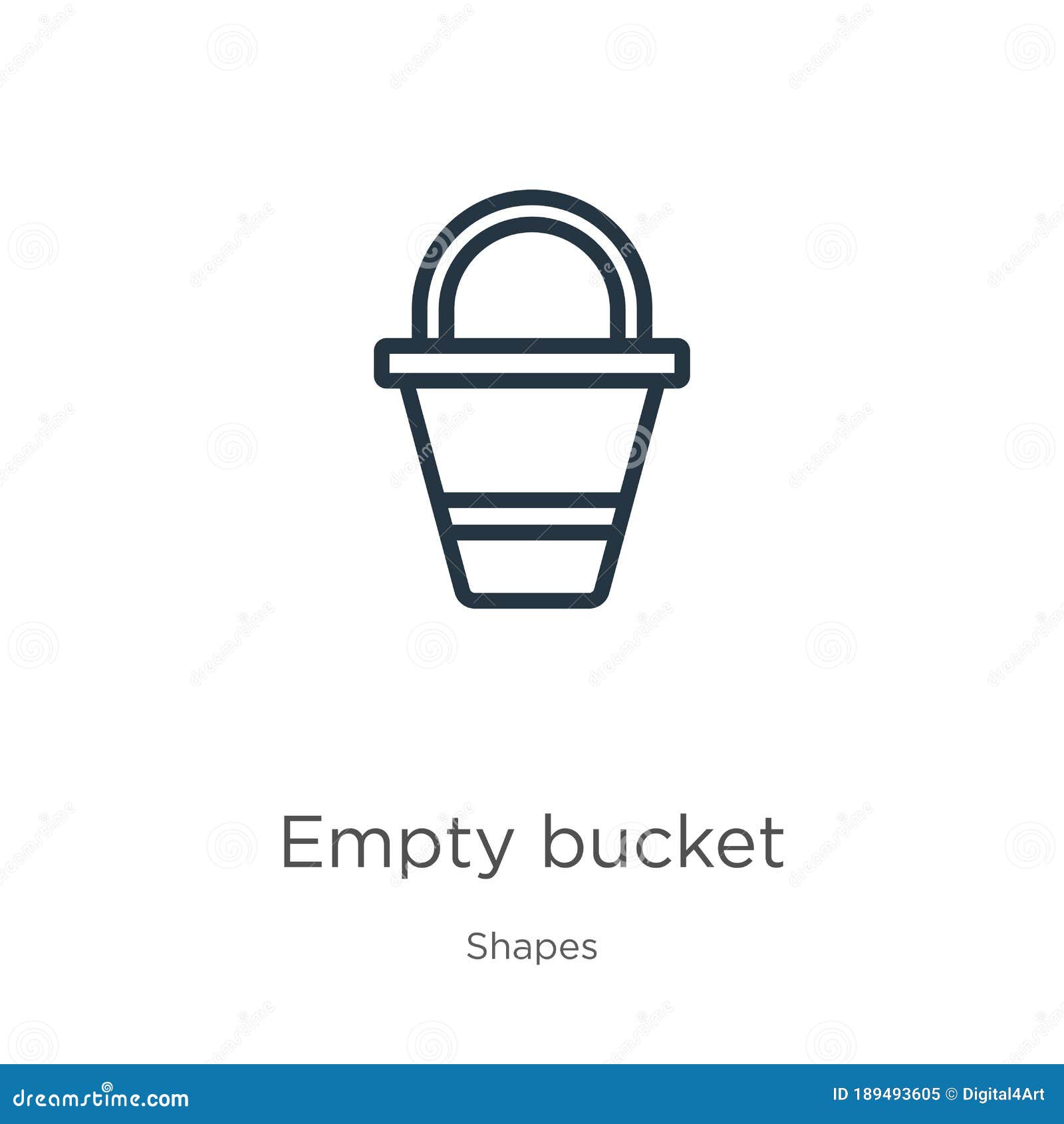 Empty Bucket Icon. Thin Linear Empty Bucket Outline Icon Isolated on ...