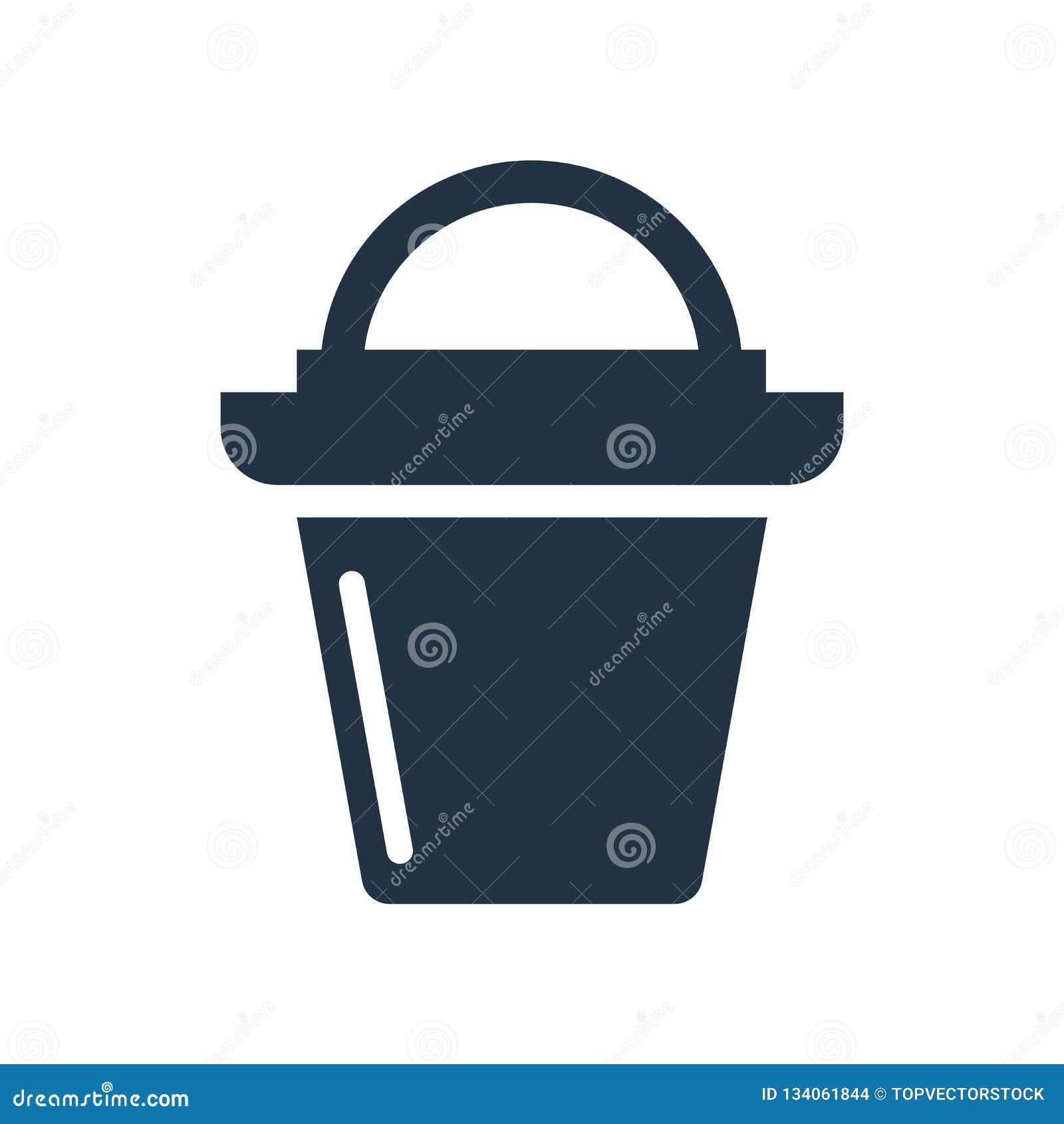 Empty Bucket Icon Vector Isolated on White Background, Empty Bucket ...