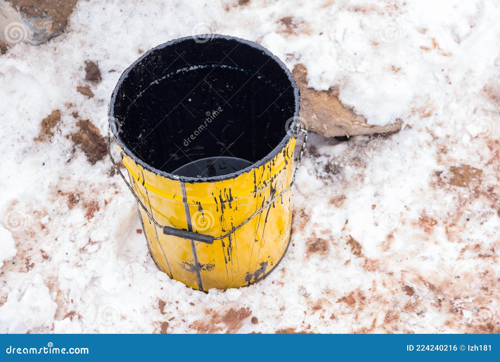 Empty Bucket from Under Waterproofing Compound Stock Photo - Image of ...