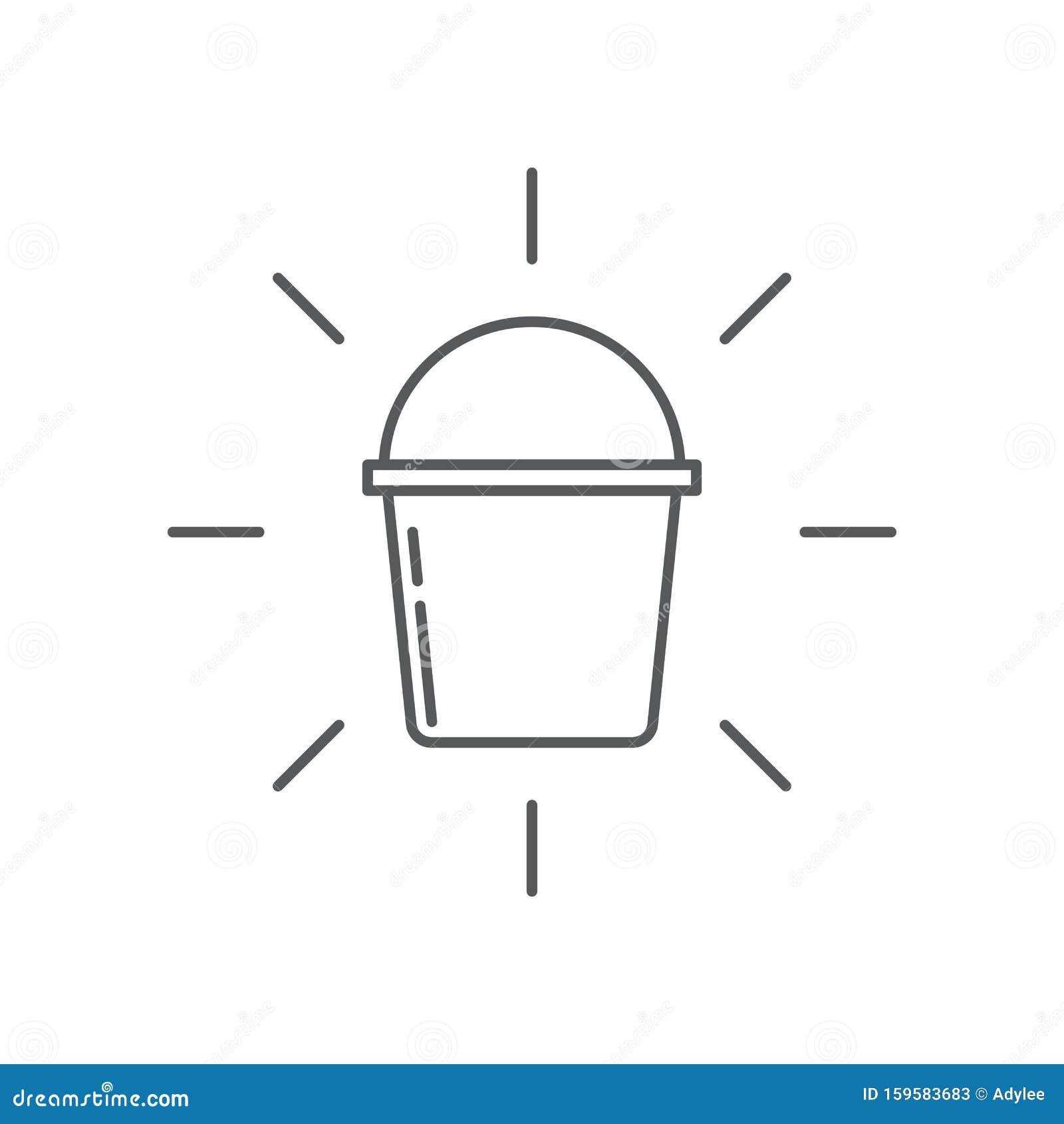 Empty Bucket Vector Icon Symbol Isolated on White Background Stock ...