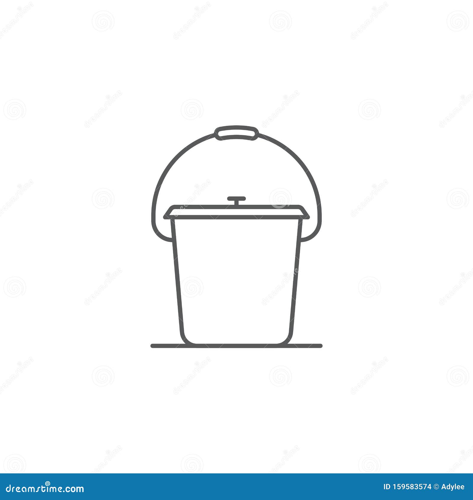 Empty Bucket Vector Icon Symbol Isolated on White Background Stock ...