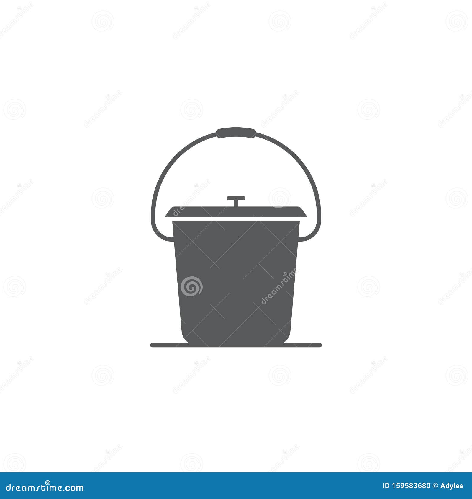 Empty Bucket Vector Icon Symbol Isolated on White Background Stock ...