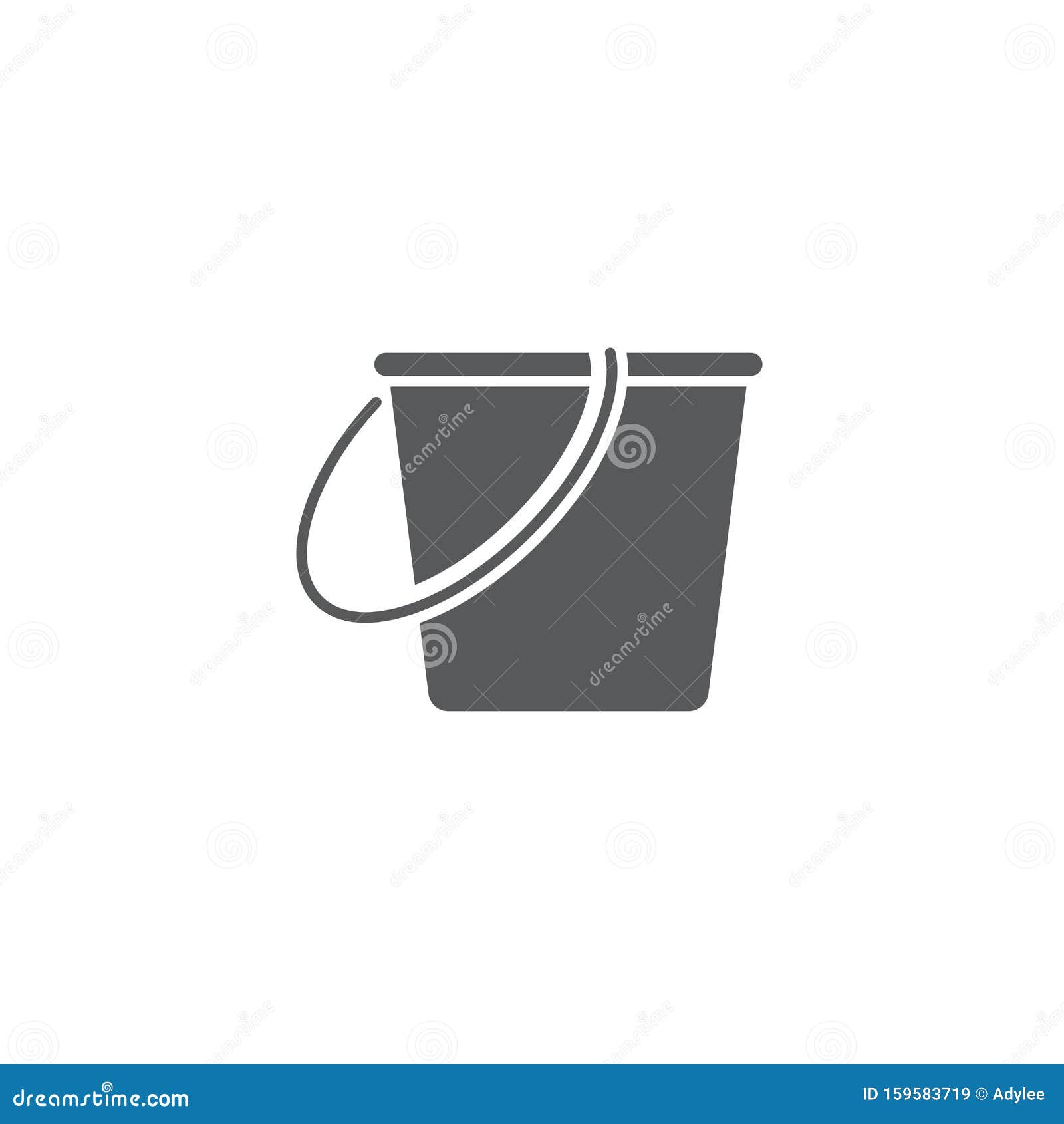Empty Bucket Vector Icon Symbol Isolated on White Background Stock ...