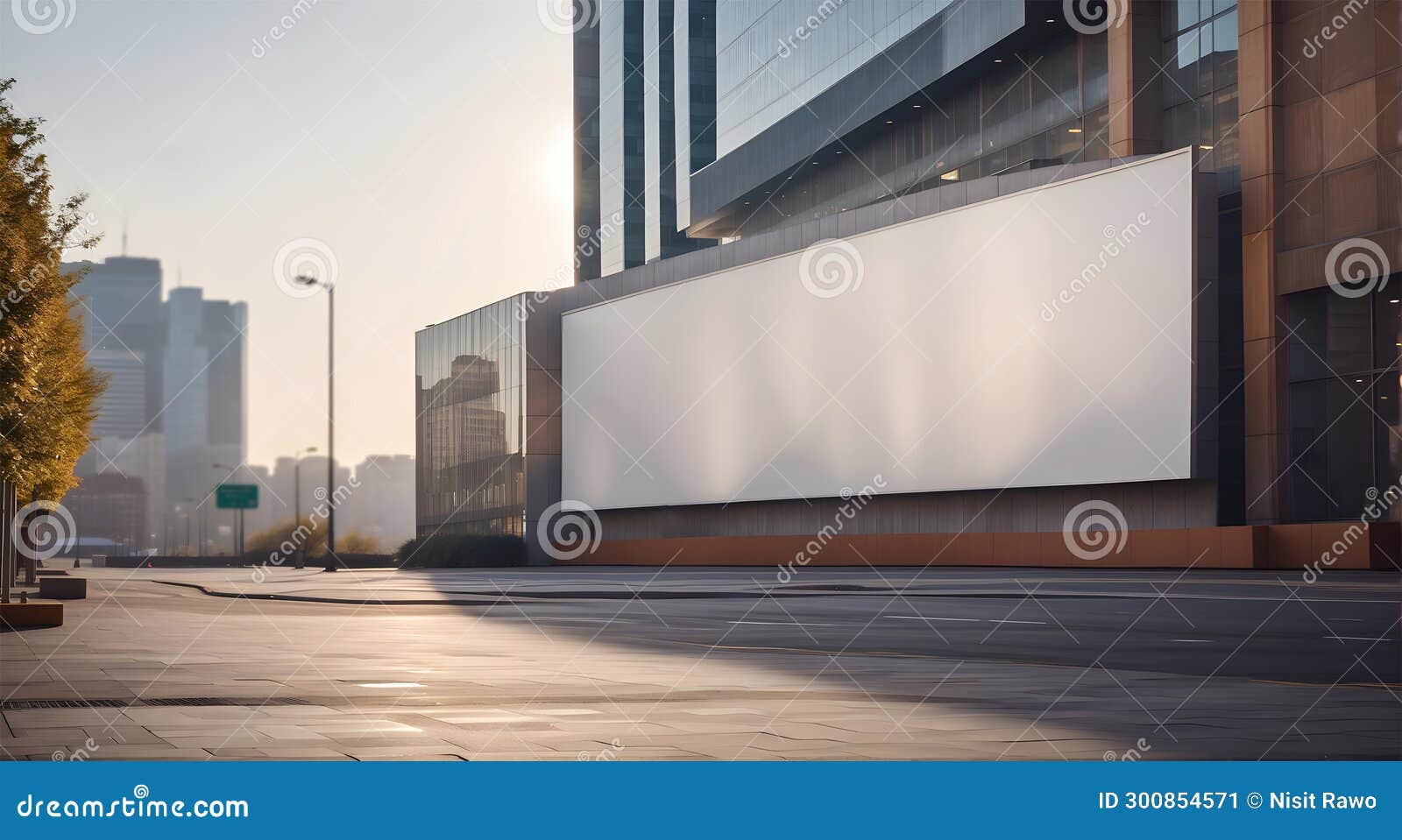 Empty Building Billboard Mock Up Template Poster,modern Design Stock ...