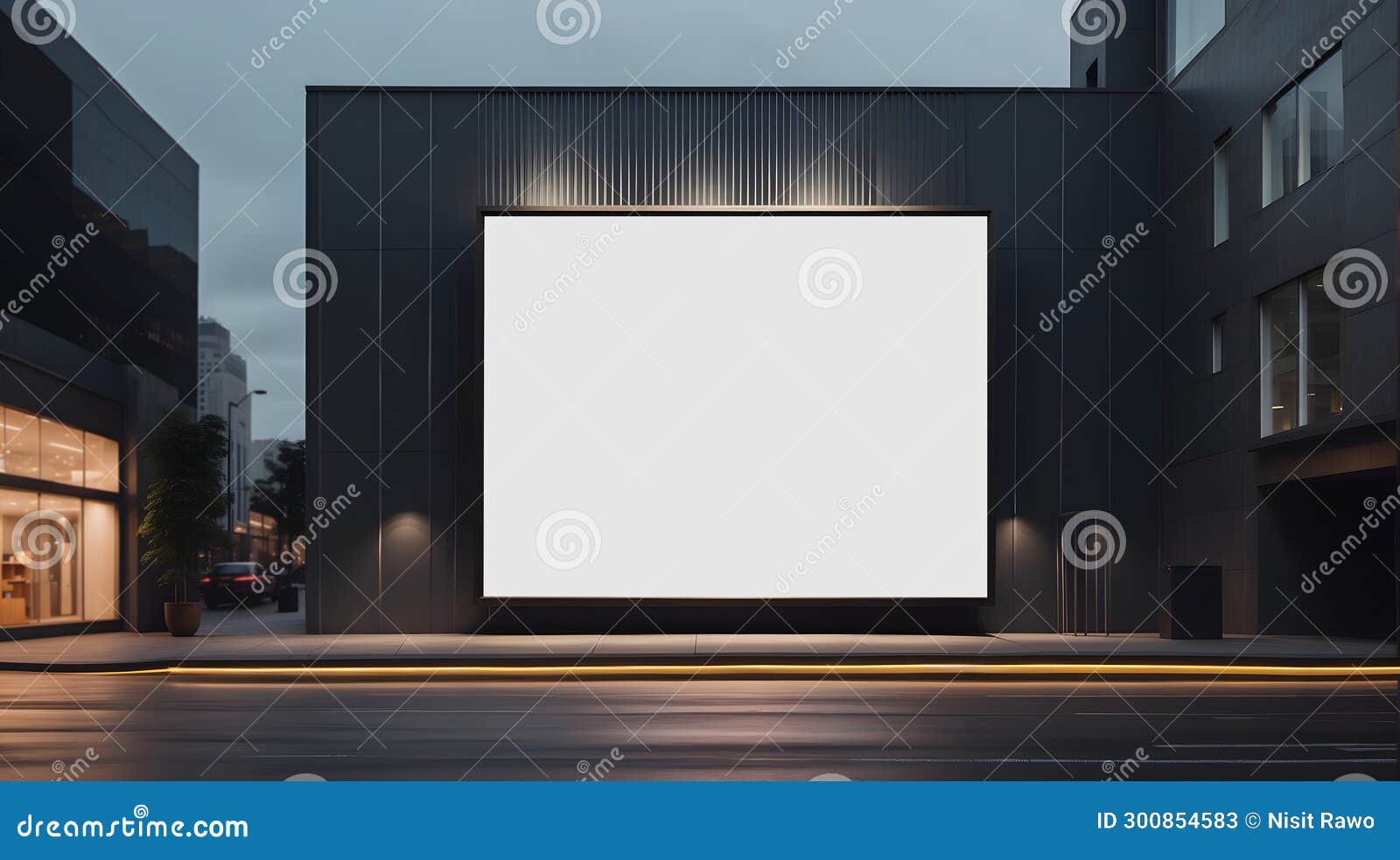 Empty Building Billboard Mock Up Template Poster,modern Design O Stock ...