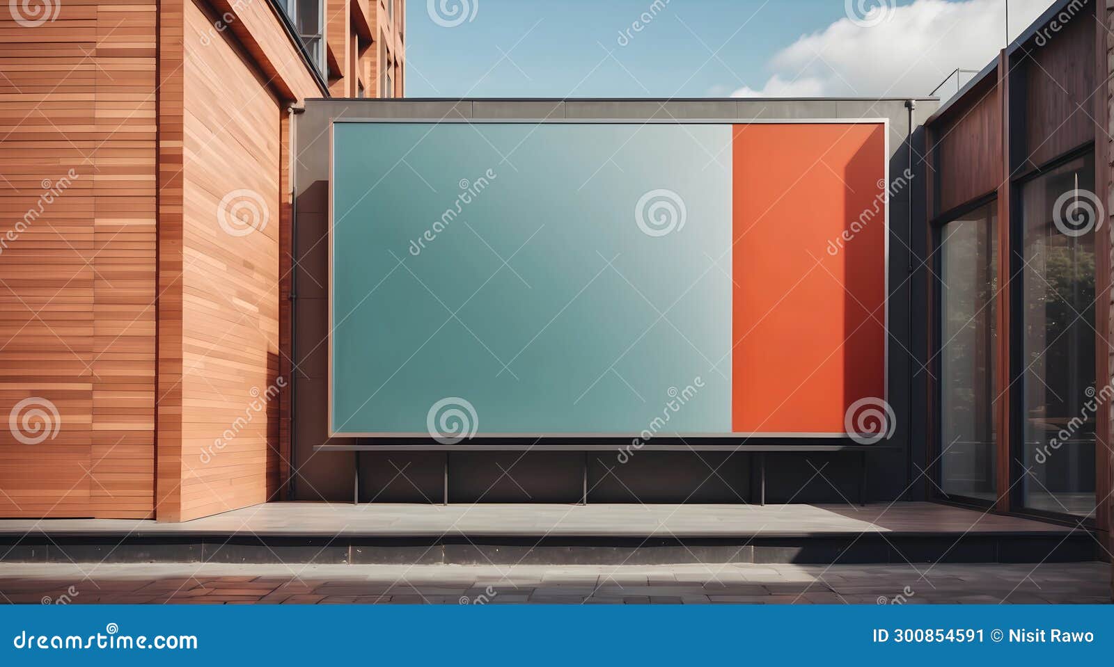 Empty Building Billboard Mock Up Template Poster,modern Design Stock ...
