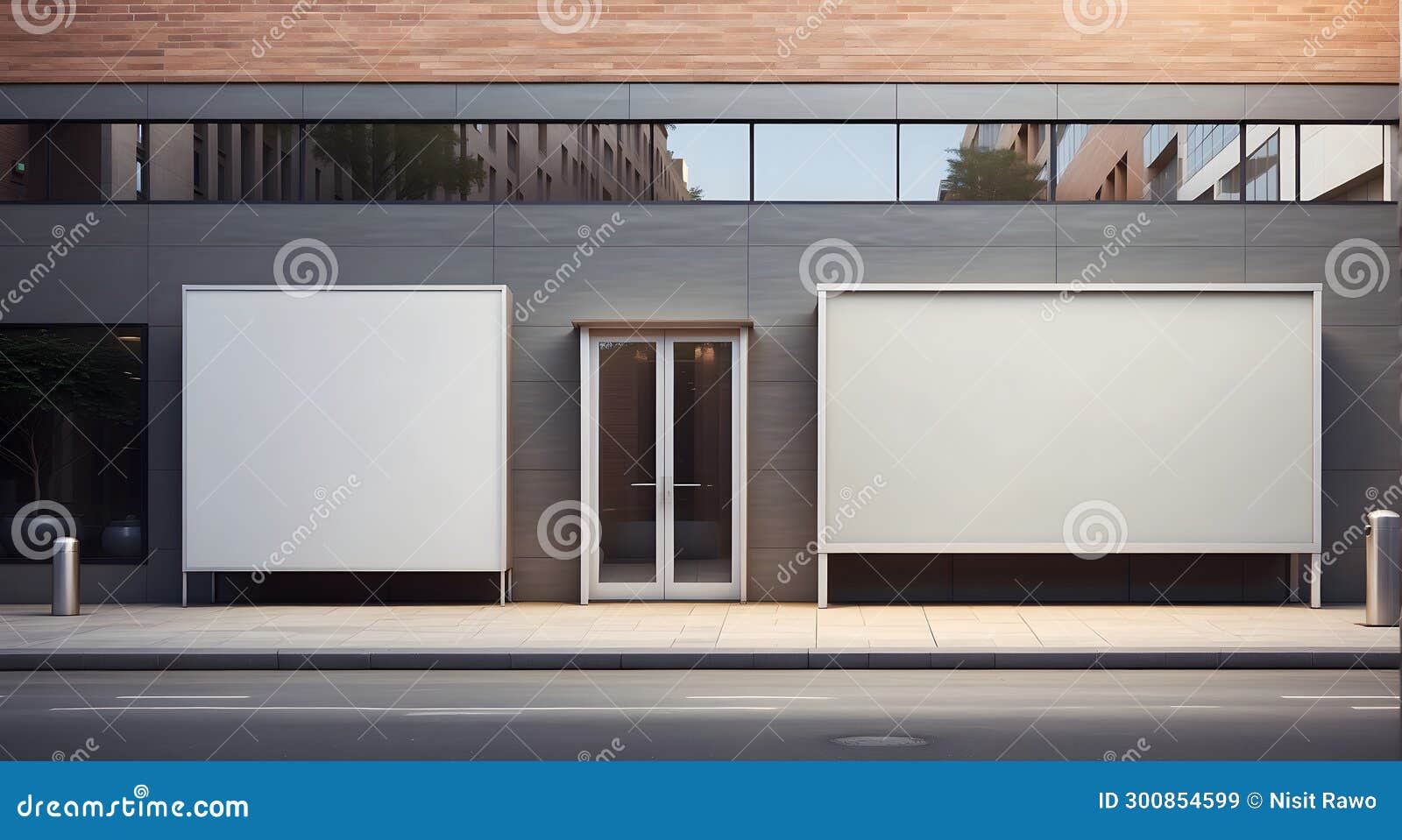 Empty Building Billboard Mock Up Template Poster,modern Design Stock ...