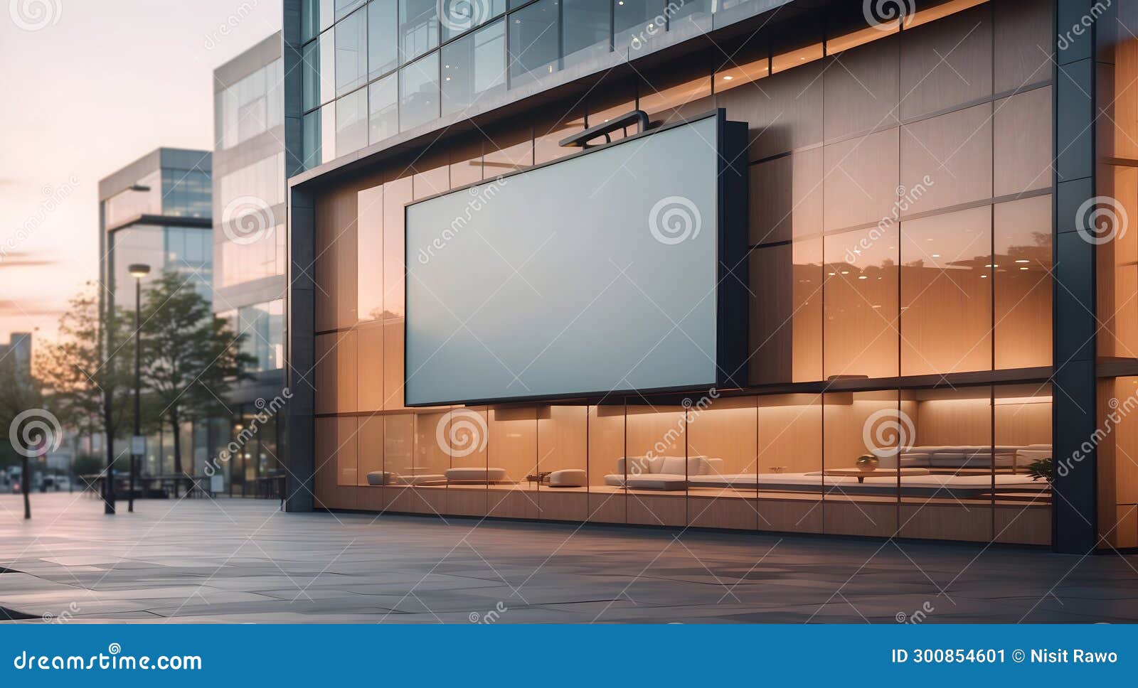 Empty Building Billboard Mock Up Template Poster Stock Image - Image of ...