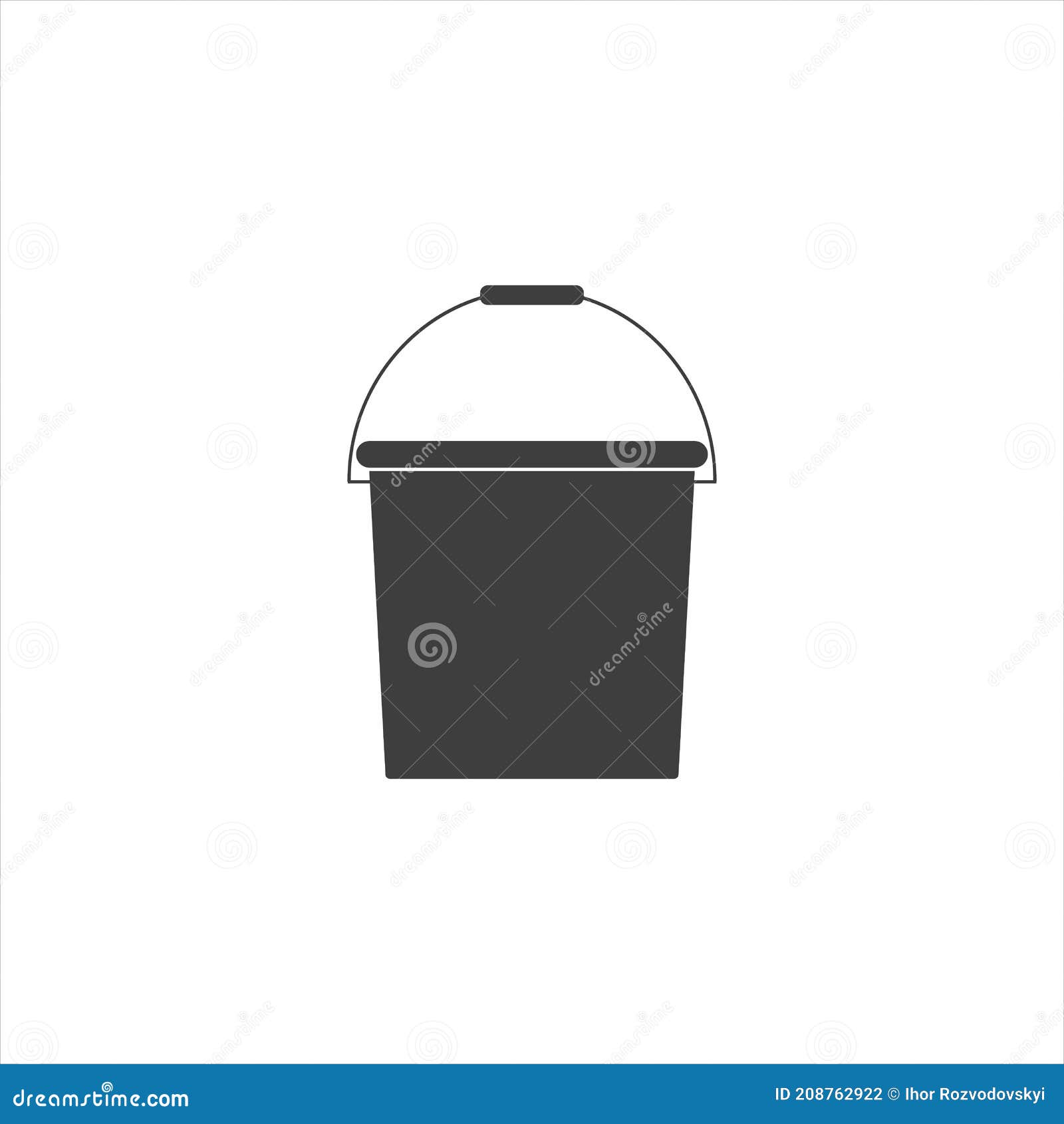 Empty Building Bucket Vector Icon on White Background Stock Vector ...