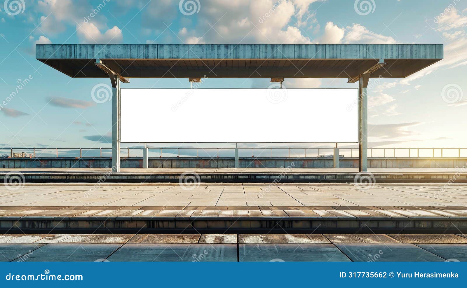 An Empty Building in a Modern Urban Setting with a Blank Billboard Sign ...