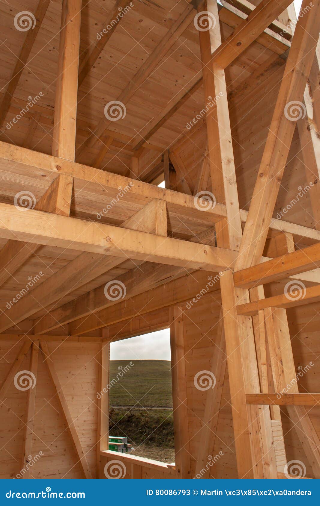 Empty Building Site Ecological House. External Work on the Building ...