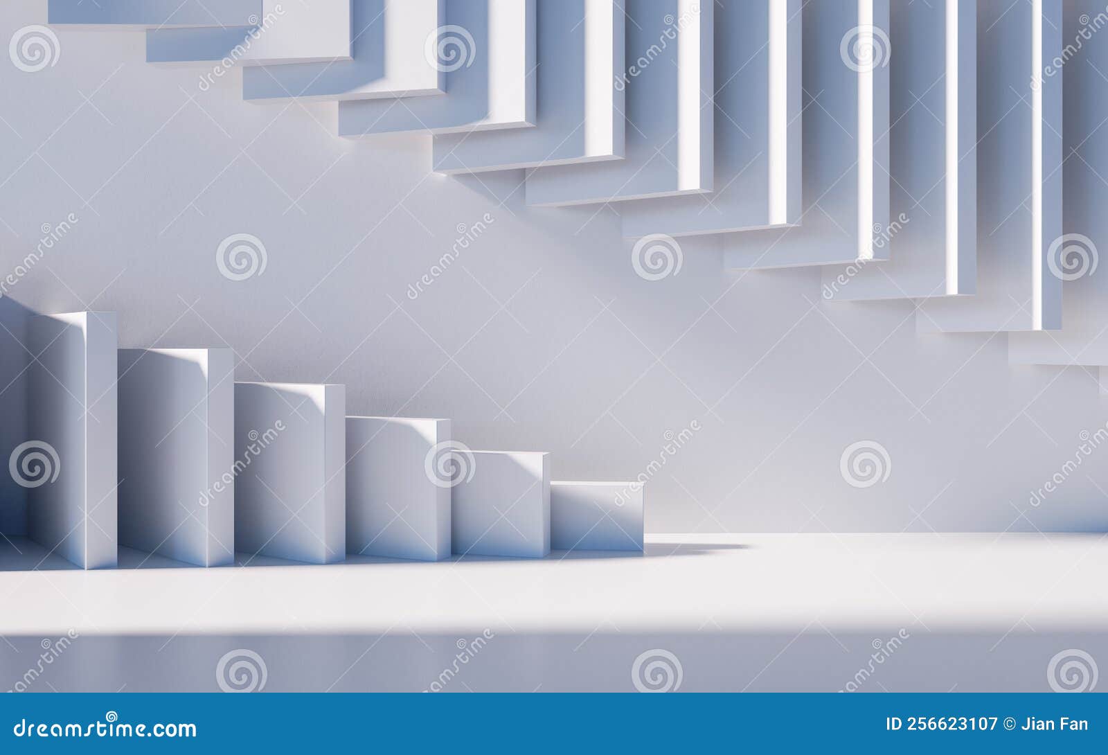 Empty Building Structure with Geometric Structure, 3d Rendering Stock ...