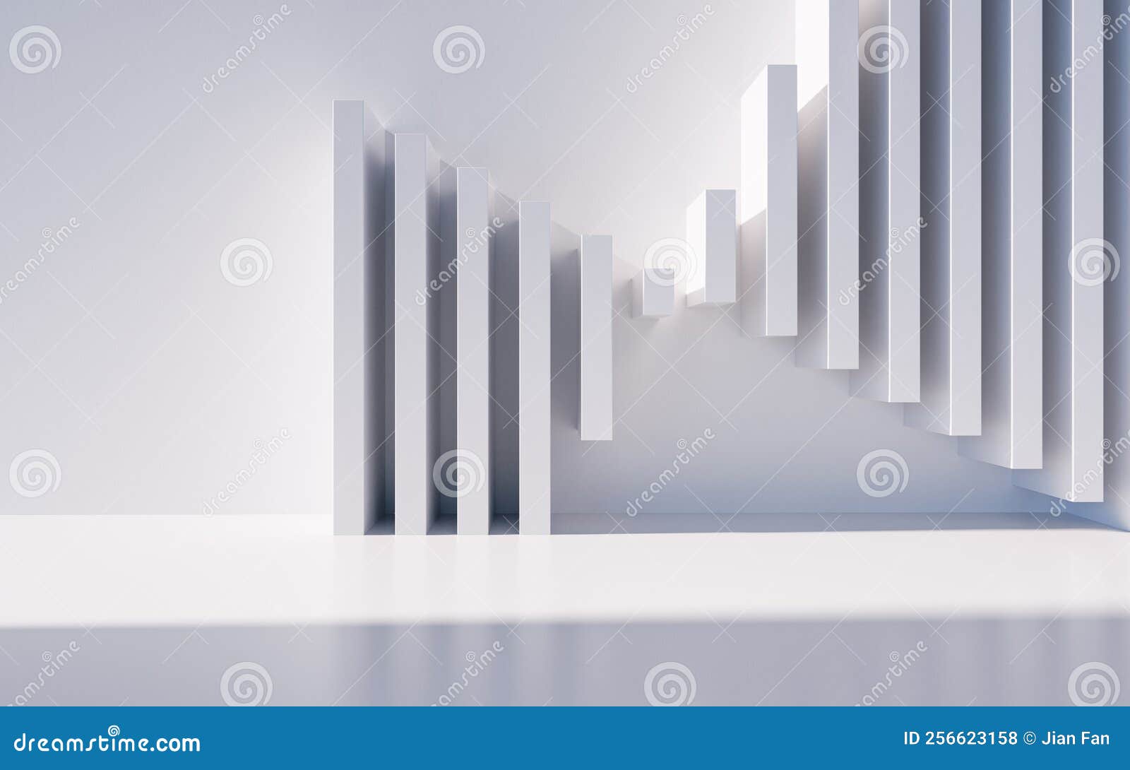 Empty Building Structure with Geometric Structure, 3d Rendering Stock ...