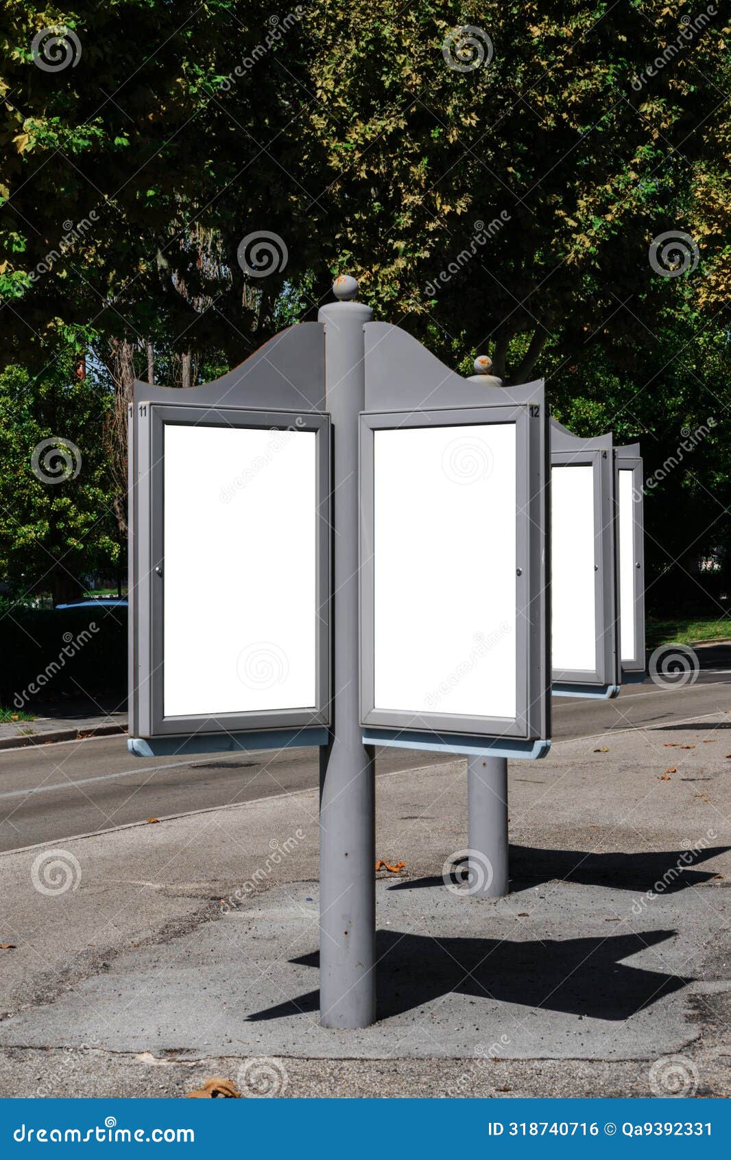 Empty Bulletin Boards in Park Stock Photo - Image of clean, design ...