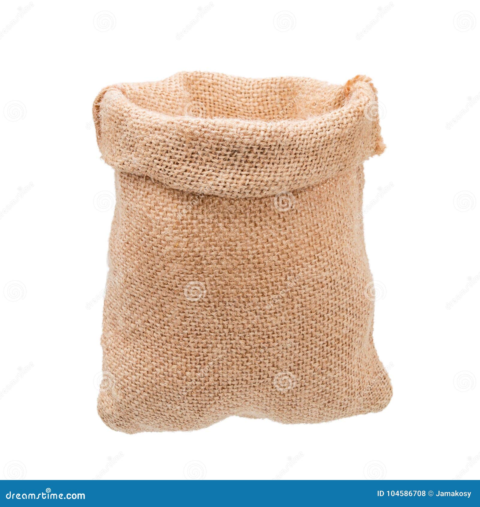 Empty Burlap Bag Isolated on Stock Photo - Image of flour, linen: 104586708