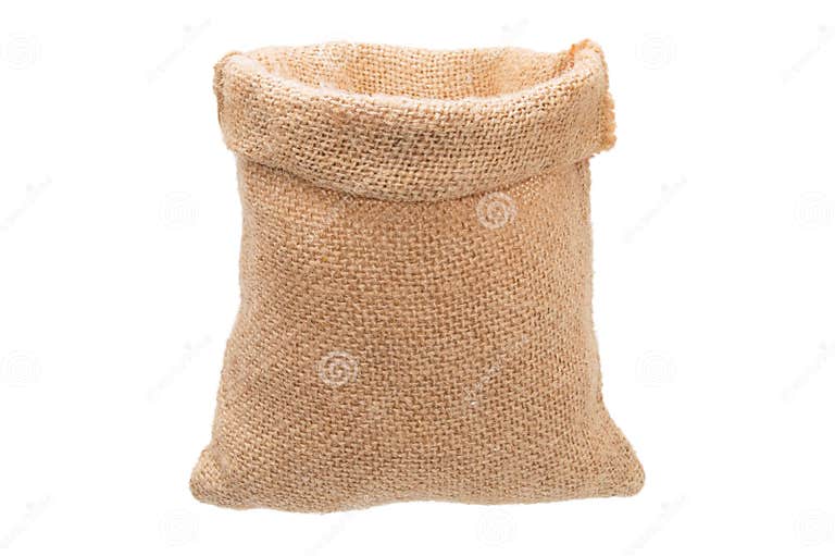 Empty Burlap Bag Isolated on Stock Photo - Image of fiber, coffee ...