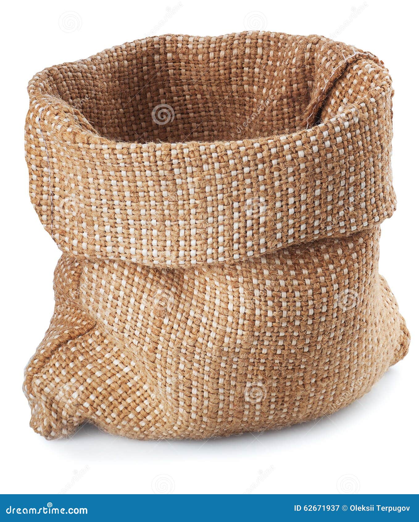 Empty Burlap Sack Bag Isolate Stock Image - Image of background, mesh ...
