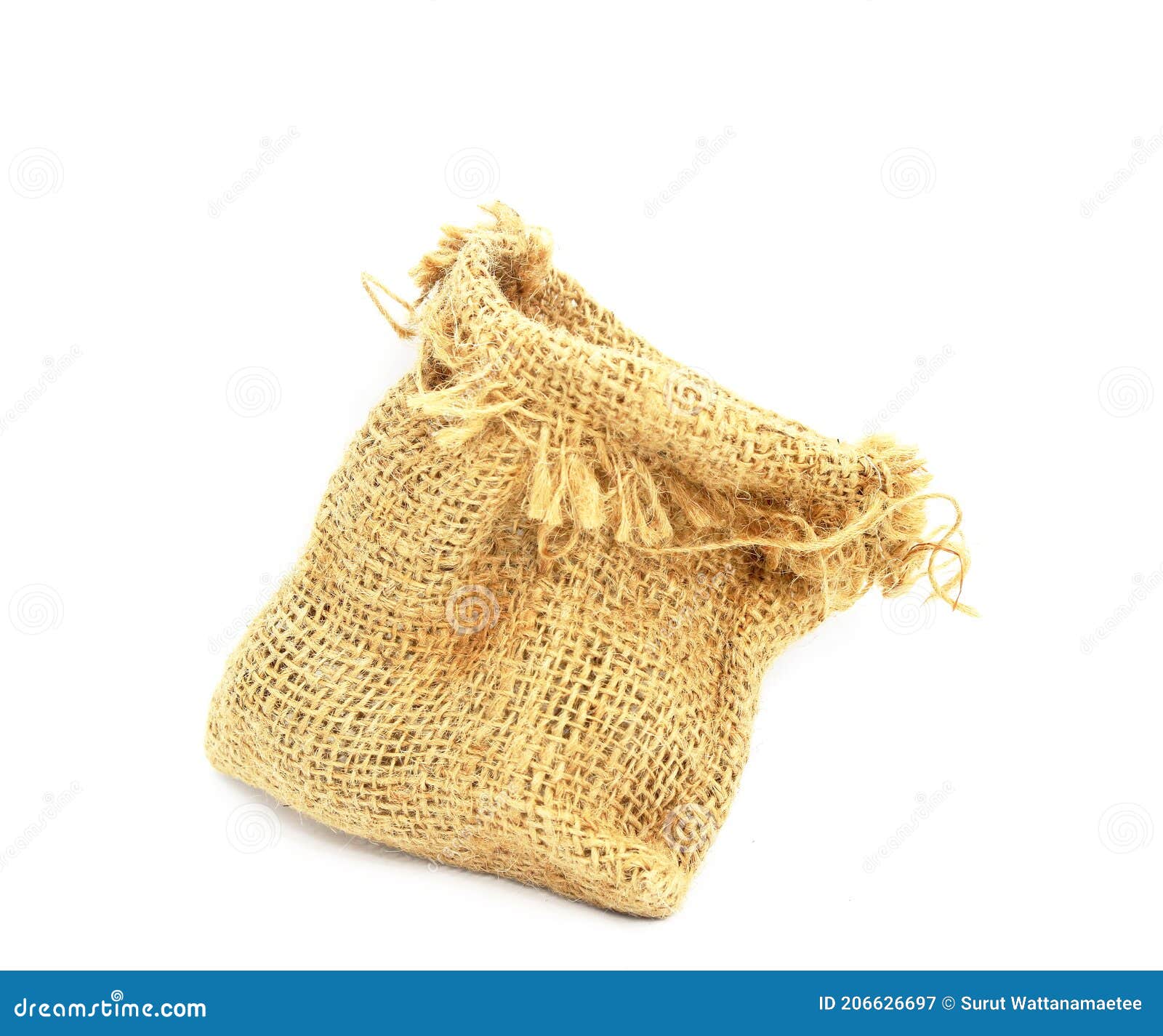 Empty Burlap Sack Bag Isolated on White Background Stock Image - Image ...
