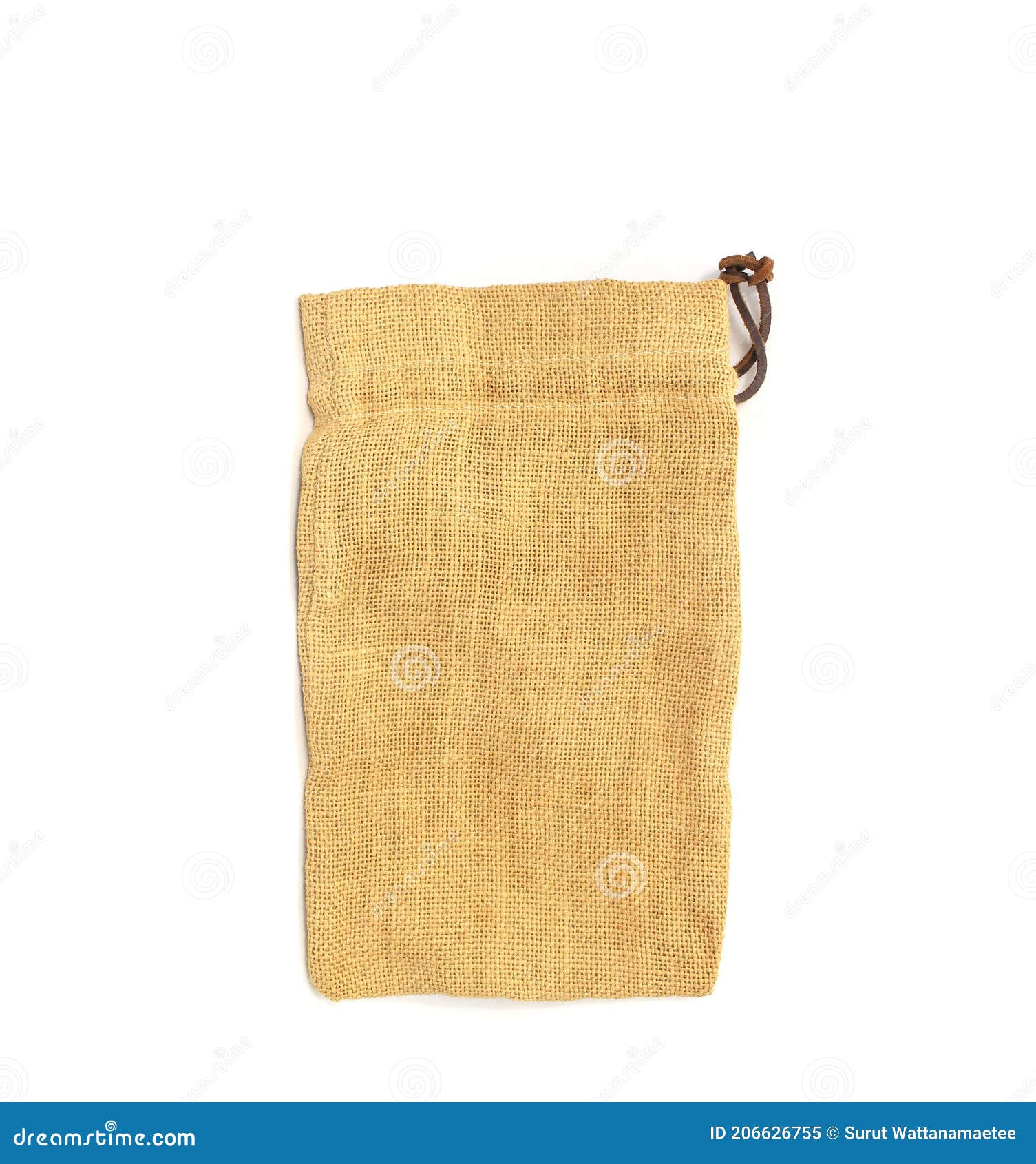 Empty Burlap Sack Bag Isolated on White Background Stock Image - Image ...