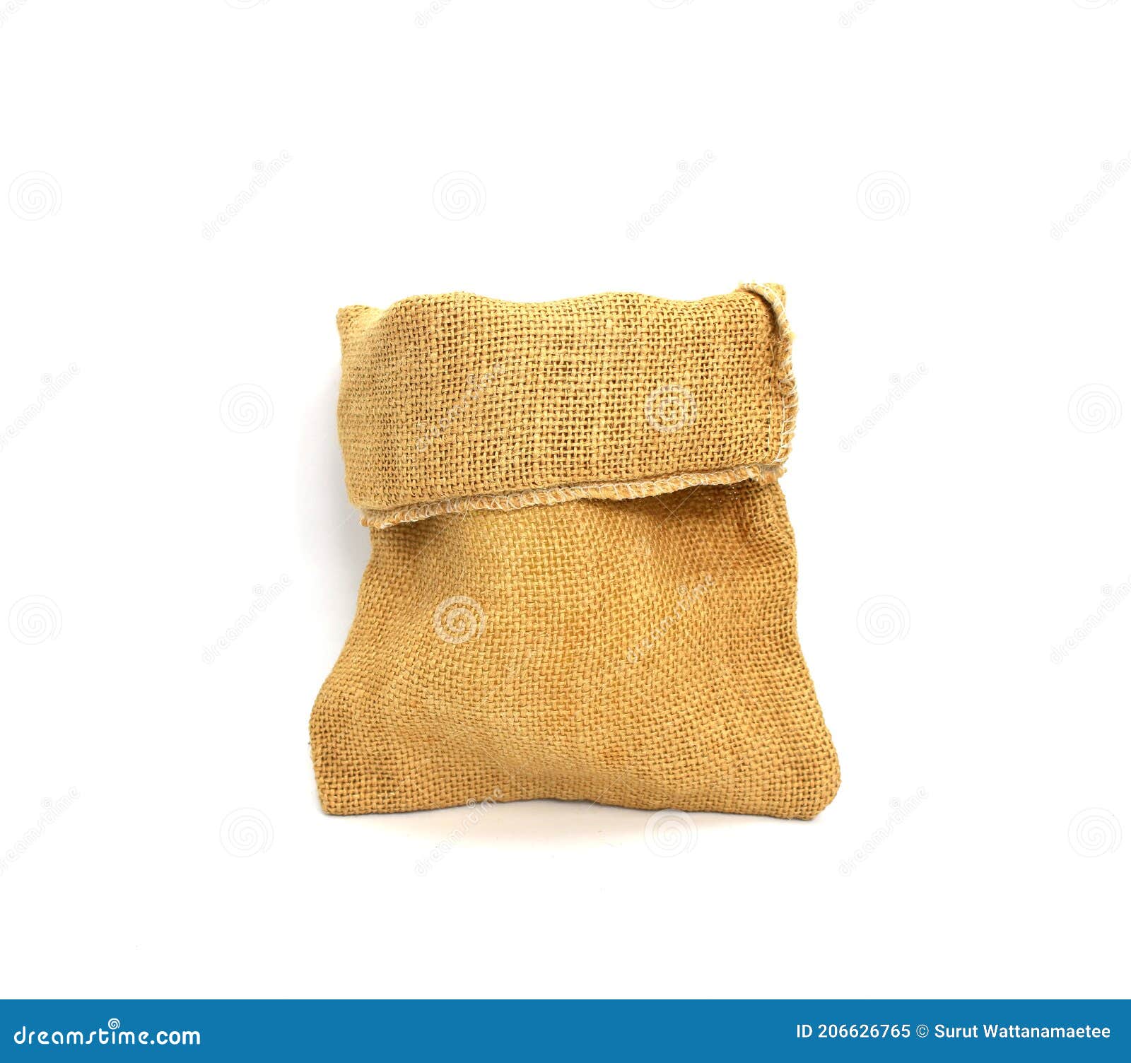 Empty Burlap Sack Bag Isolated on White Background Stock Image - Image ...