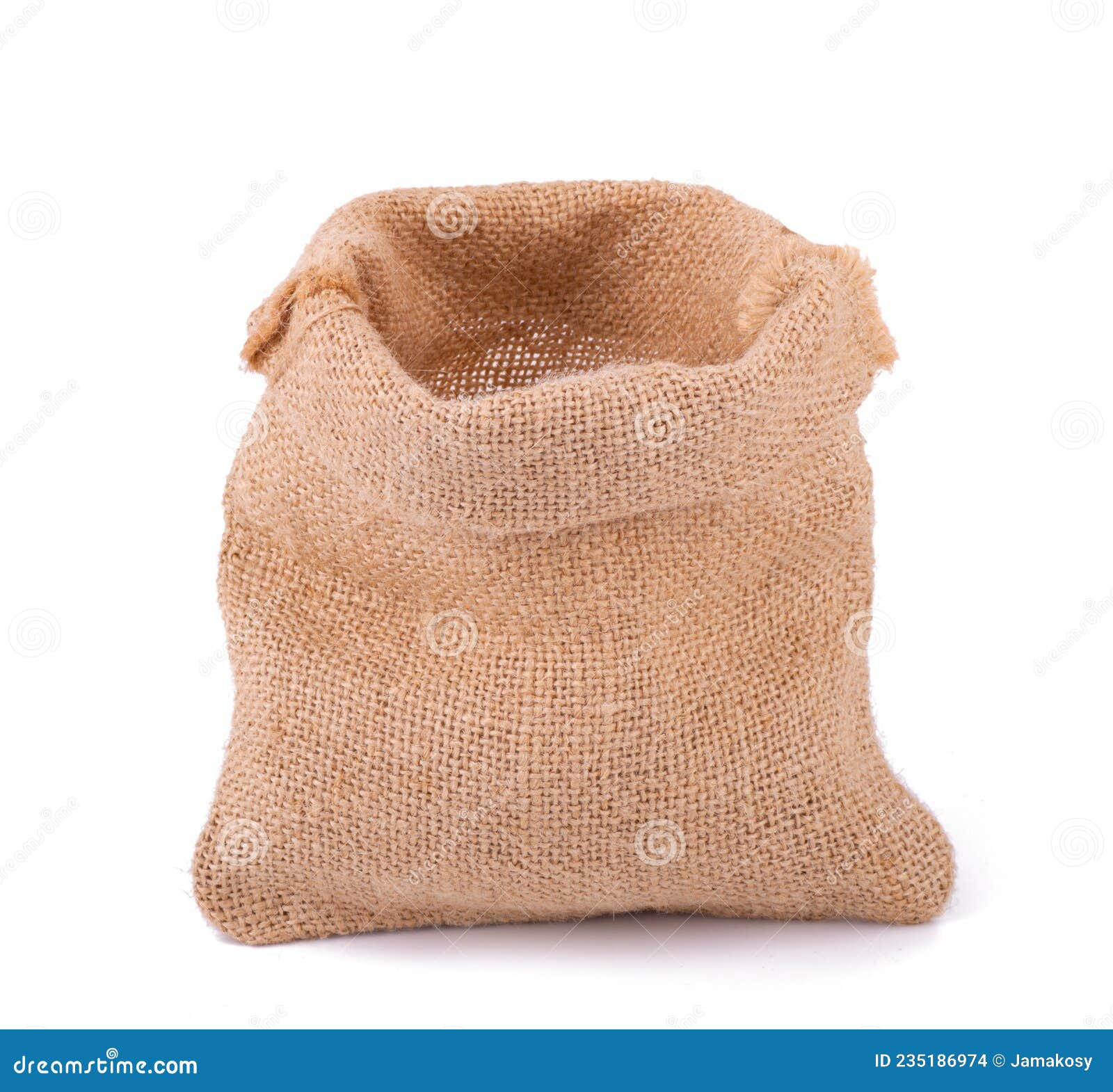 Empty Burlap Sack Bag Isolated on White Background Stock Photo - Image ...