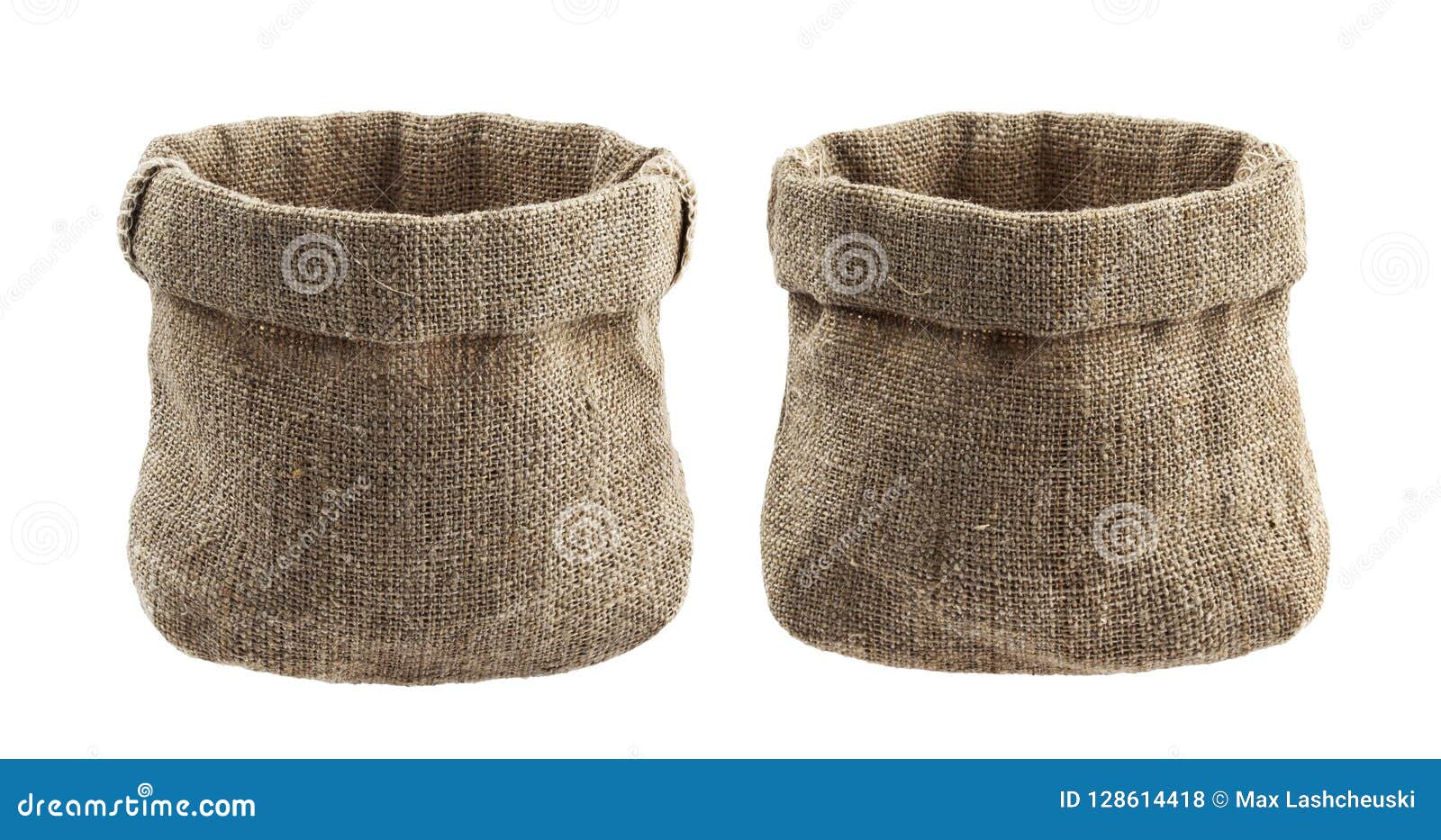 Empty Burlap Sack Isolated on White Background Stock Photo - Image of ...