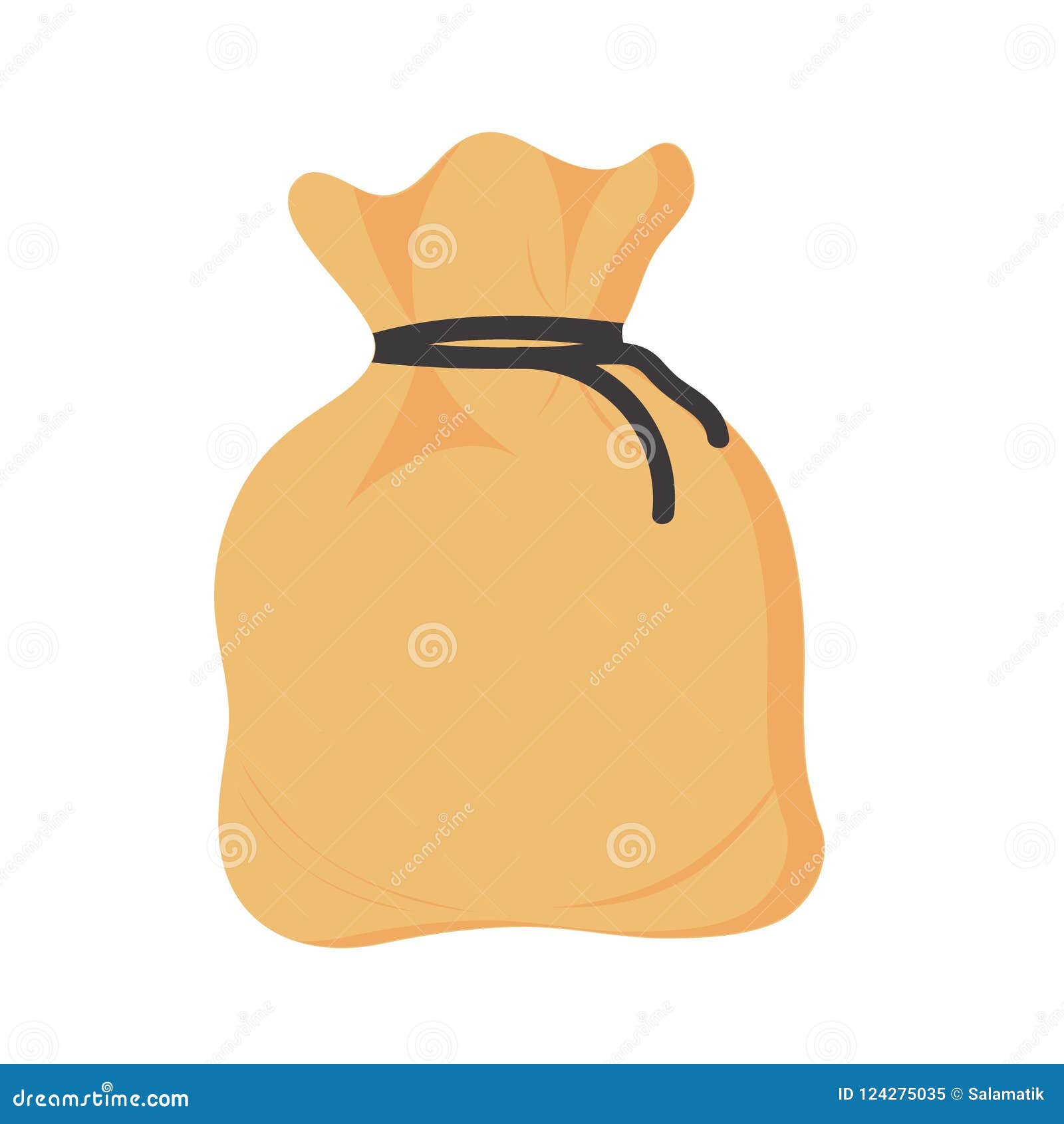 An Empty Burlap Sack. Isolated on White Background Stock Vector ...