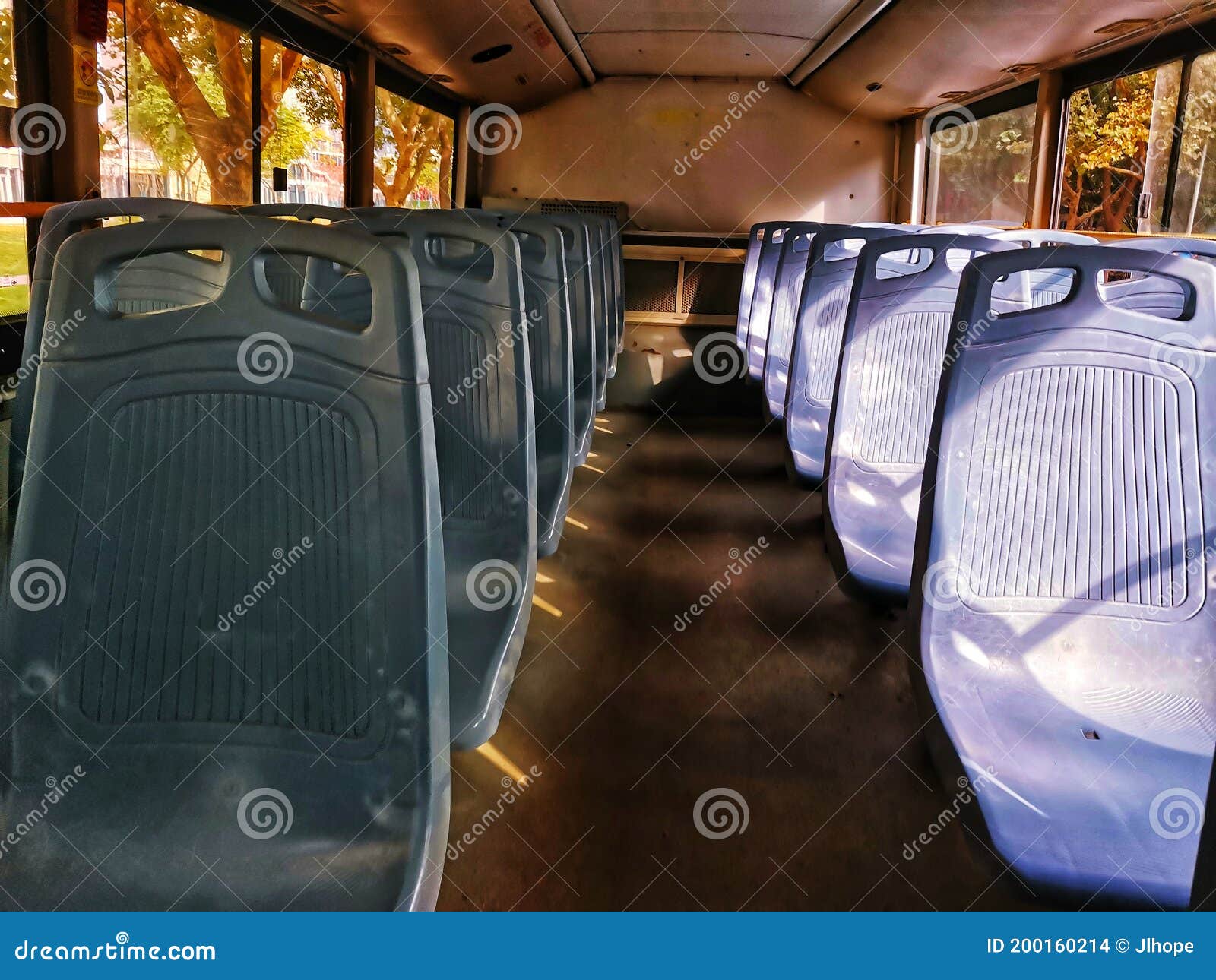 Empty bus carriage stock photo. Image of interior, carriage - 200160214