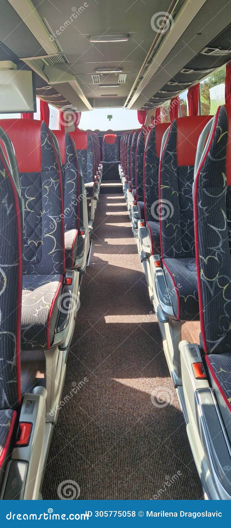 Empty Bus Interior Seats. Inside a Bus, Empty Seats in Shuttle Bus ...