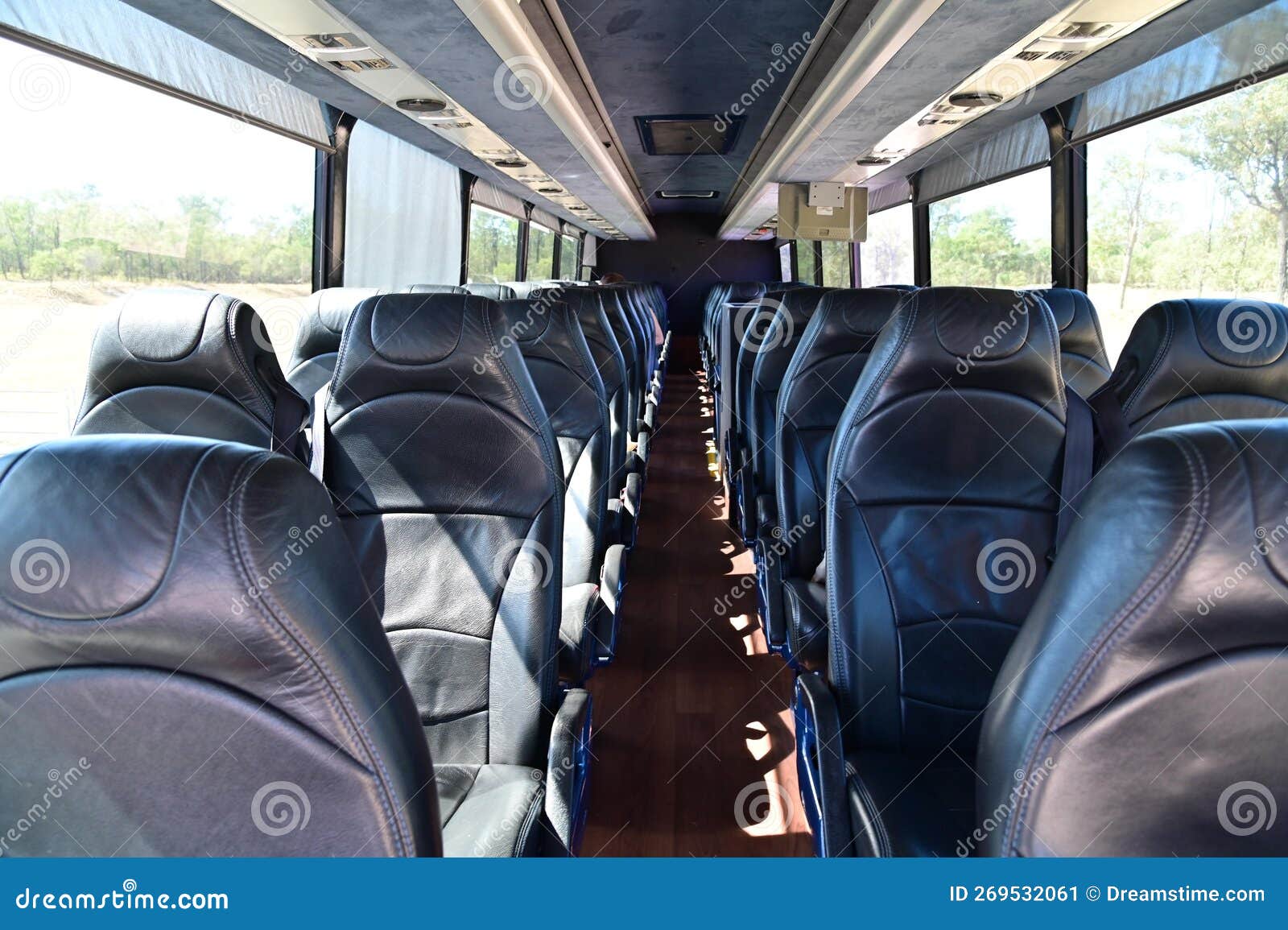Empty bus seats background stock image. Image of chair - 269532061