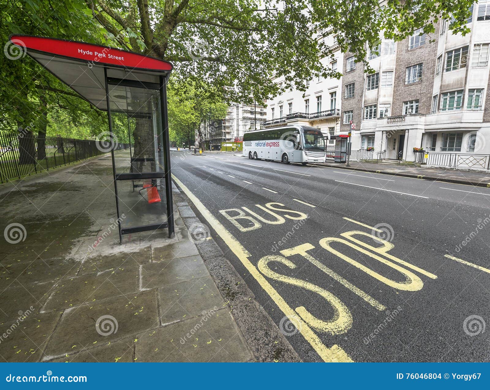 Empty Bus stop editorial stock image. Image of street - 76046804