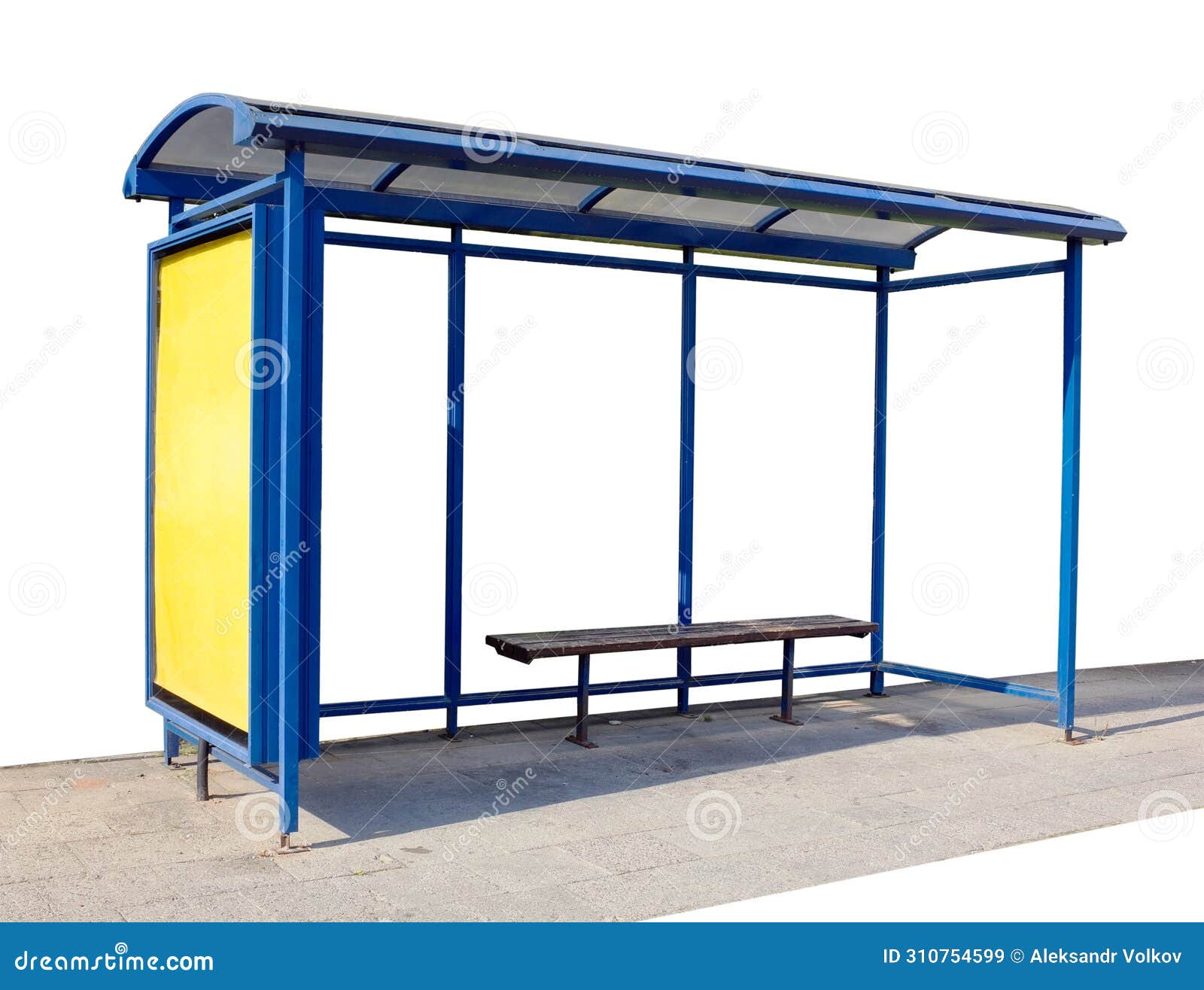 Empty bus stop iand bench stock image. Image of background - 310754599