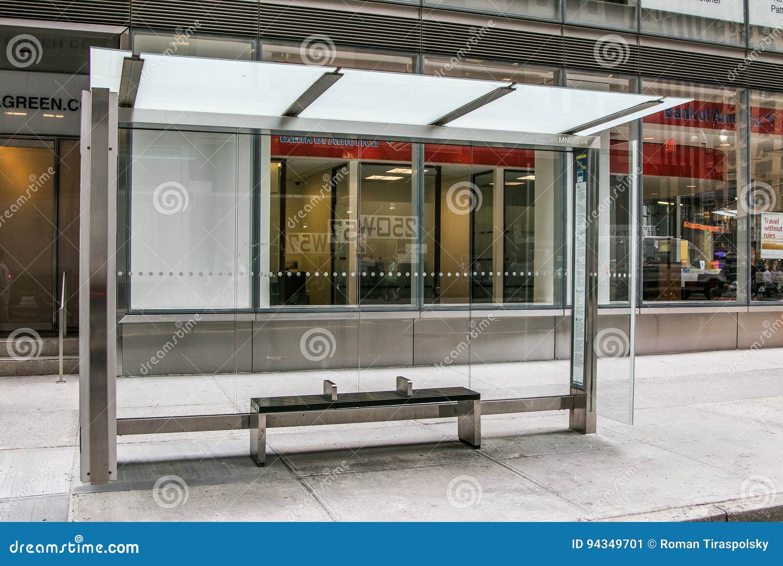 An empty bus stop editorial photo. Image of transportation - 94349701