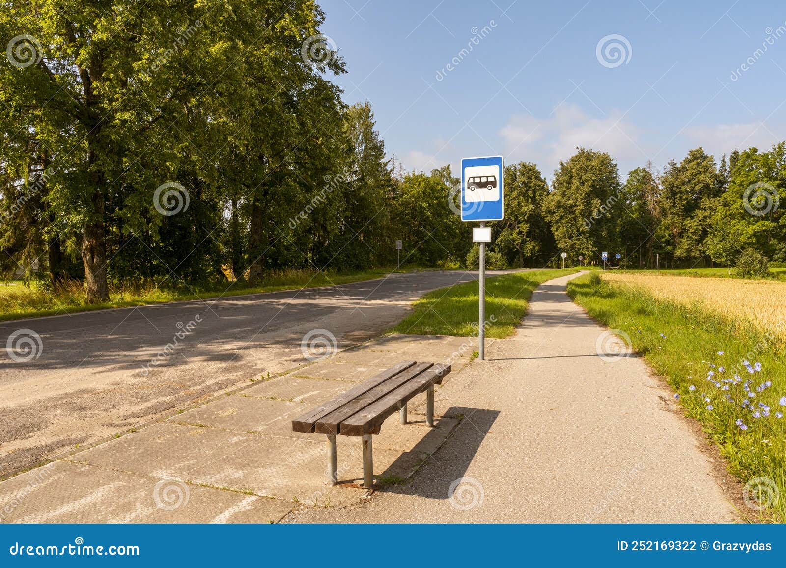 Empty bus stop stock photo. Image of roadside, tourism - 252169322