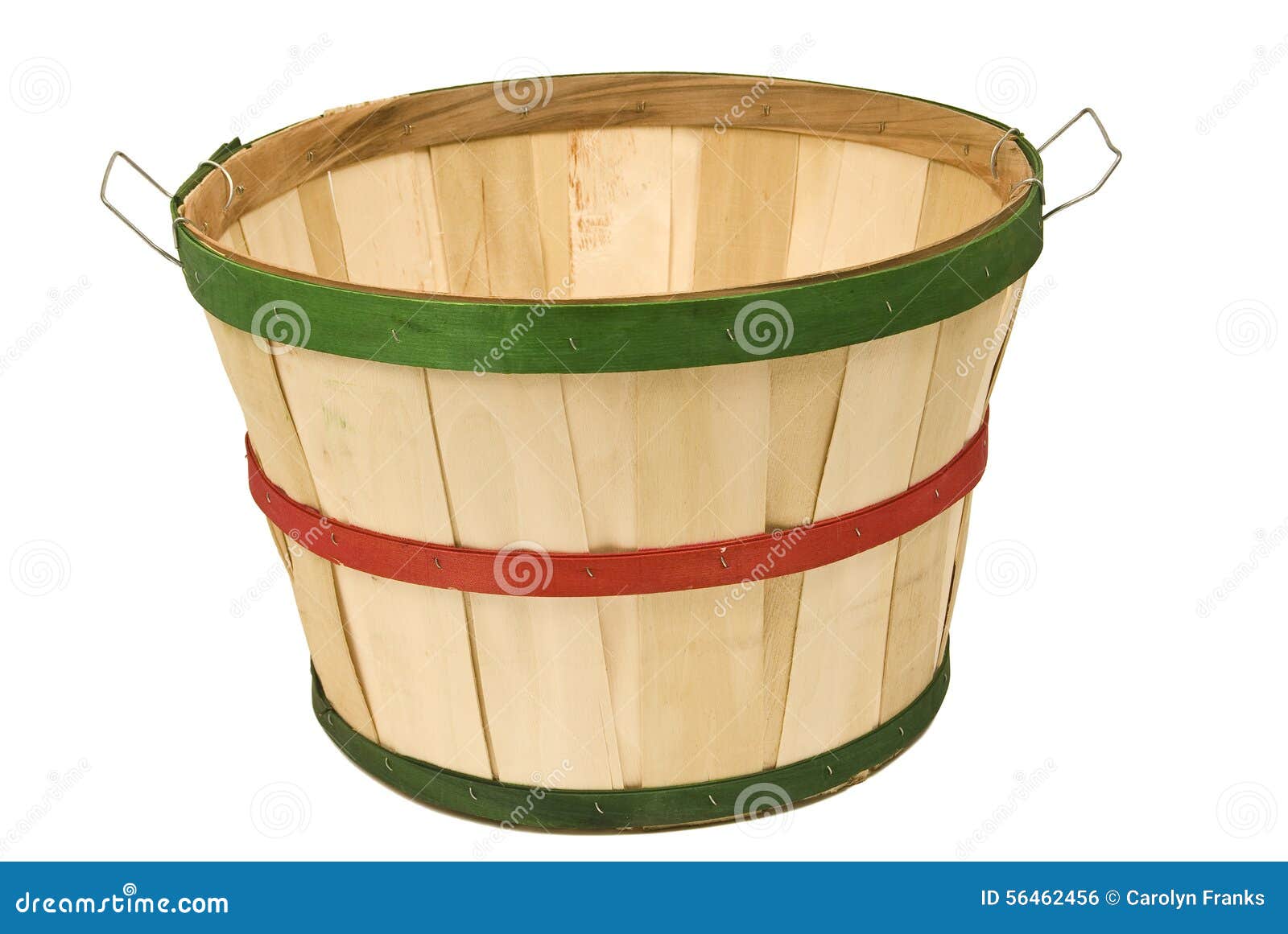 Empty Bushel Basket Isolated on White Revised Stock Photo - Image of ...