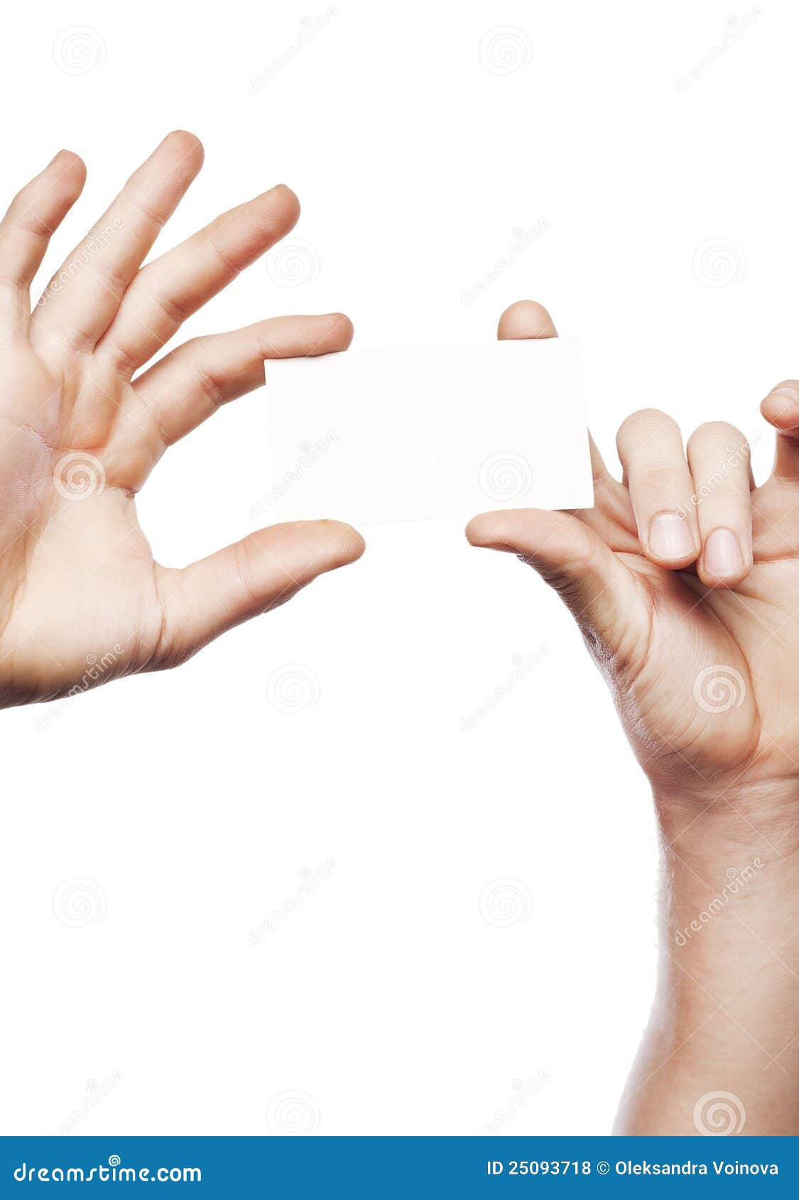 Empty Business Blank in Hands Stock Photo - Image of identity, showing ...