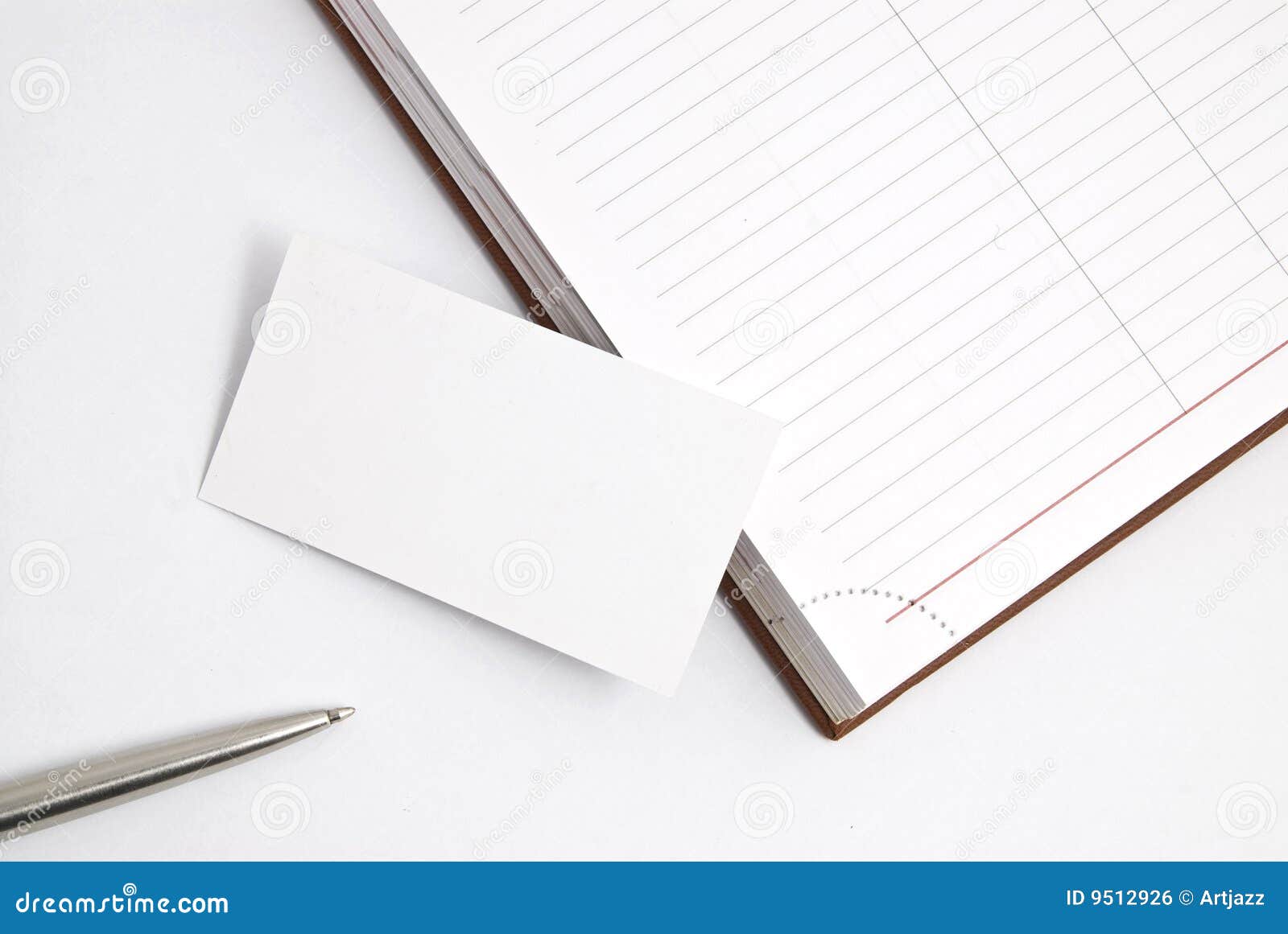 Empty Business Card with Diary and Pen Stock Photo - Image of money ...