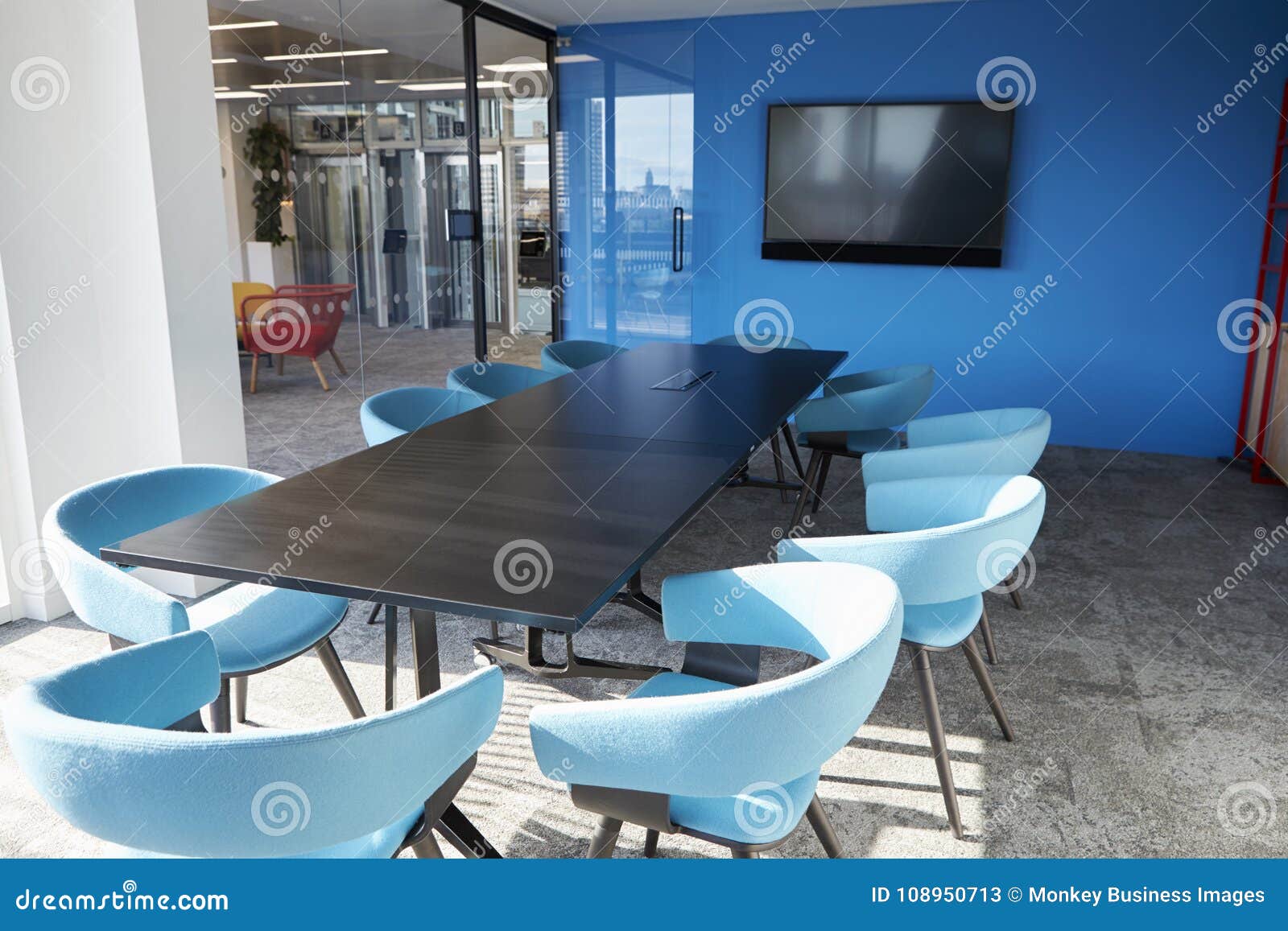 Empty Business Meeting Room in an Office Stock Image - Image of chairs ...