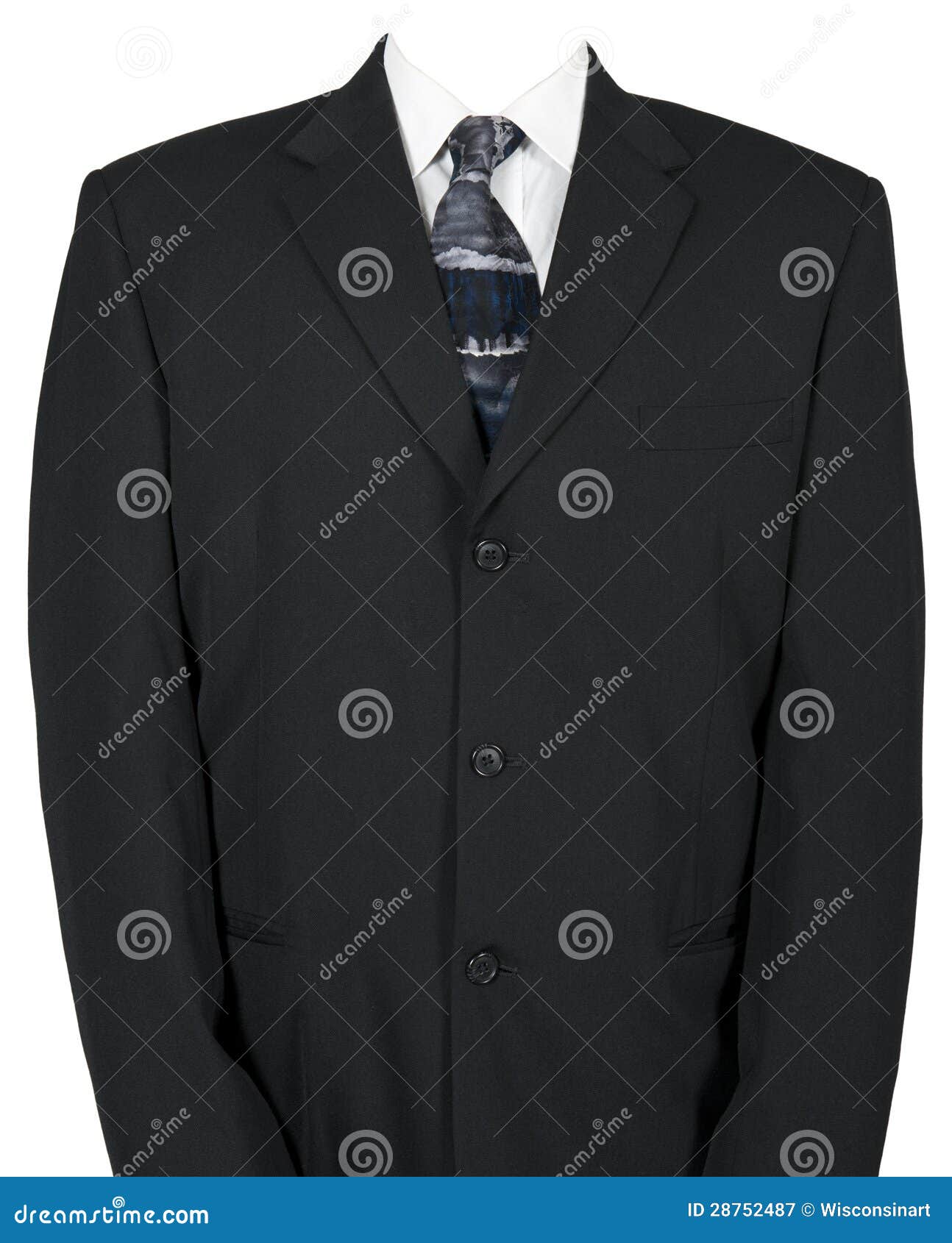 Empty Businessman Suit and Tie Isolated on White Stock Image - Image of ...