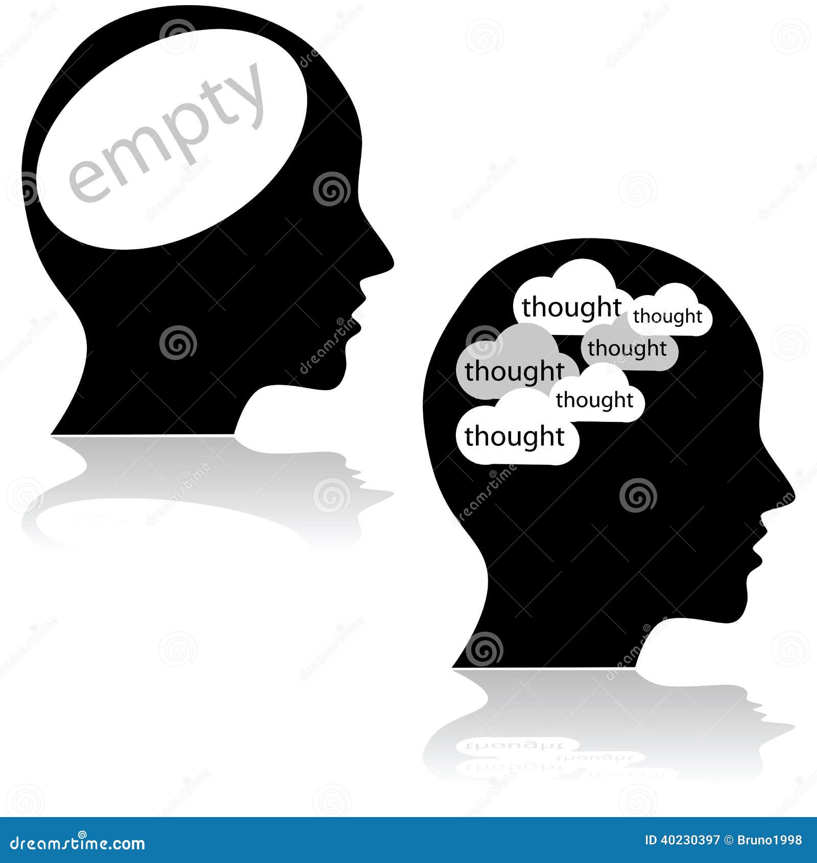 Empty and busy minds stock vector. Illustration of disorder - 40230397