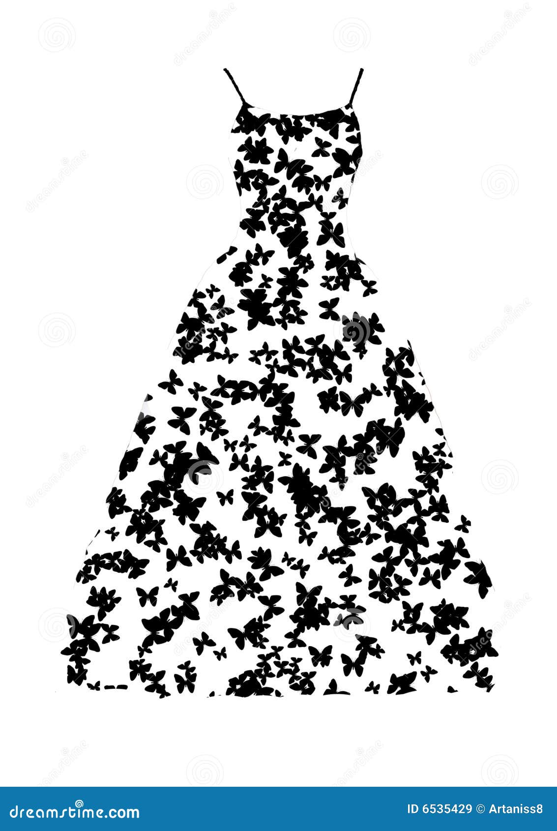 Empty butterfly dress stock illustration. Illustration of designer ...