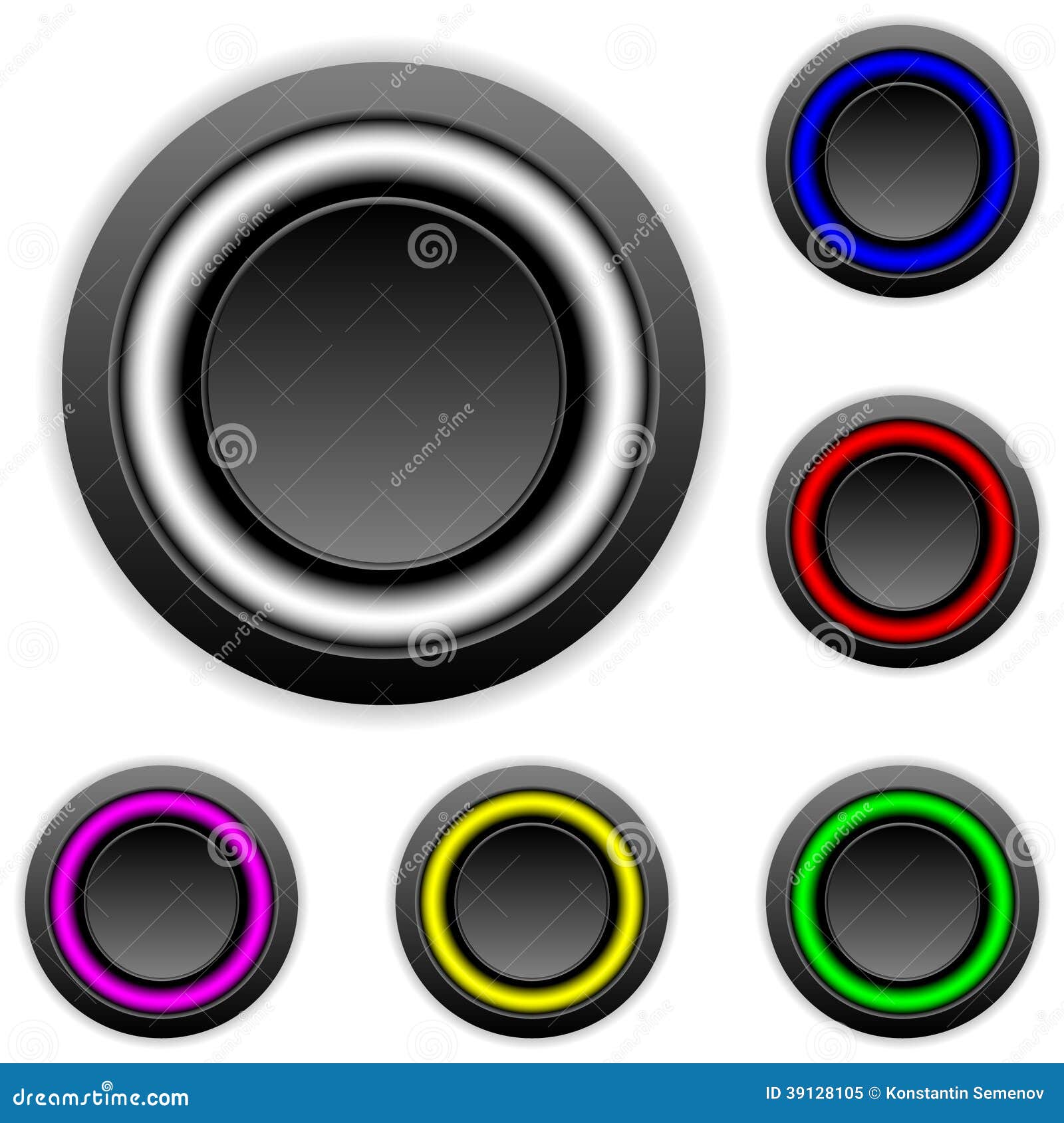 Empty buttons set stock vector. Illustration of push - 39128105