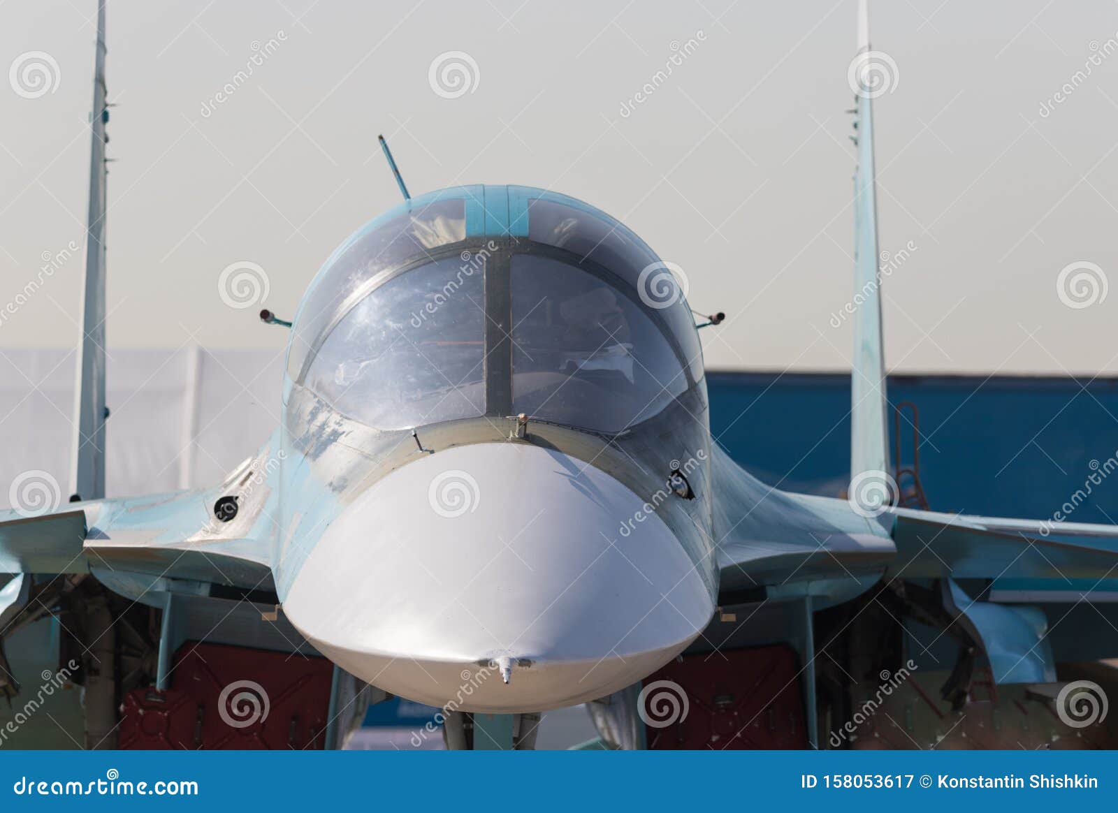 An Empty Cabin of the Jet Fighter - Front View Stock Image - Image of ...
