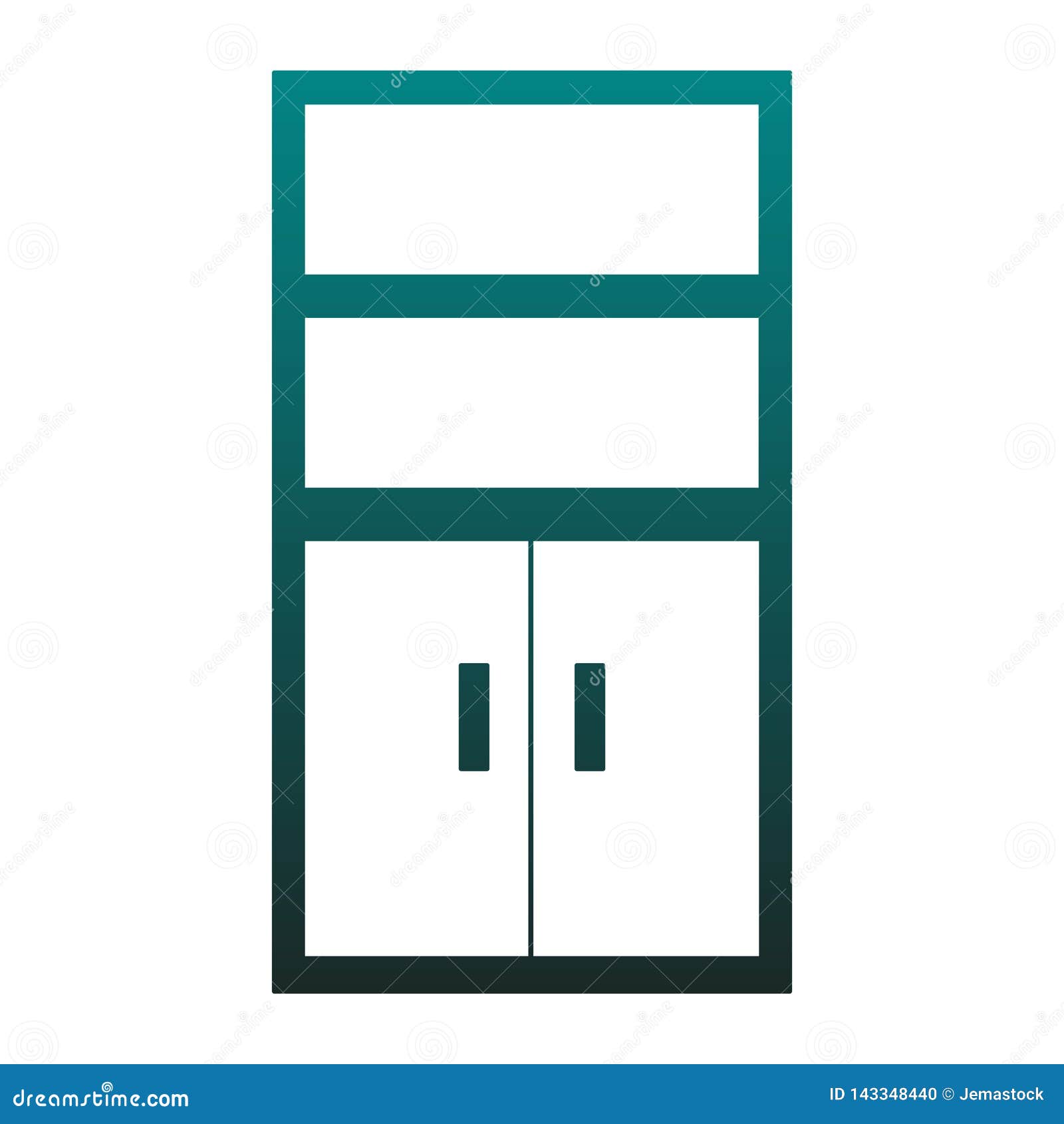 Empty Cabinet Isolated Blue Lines Stock Vector - Illustration of ...