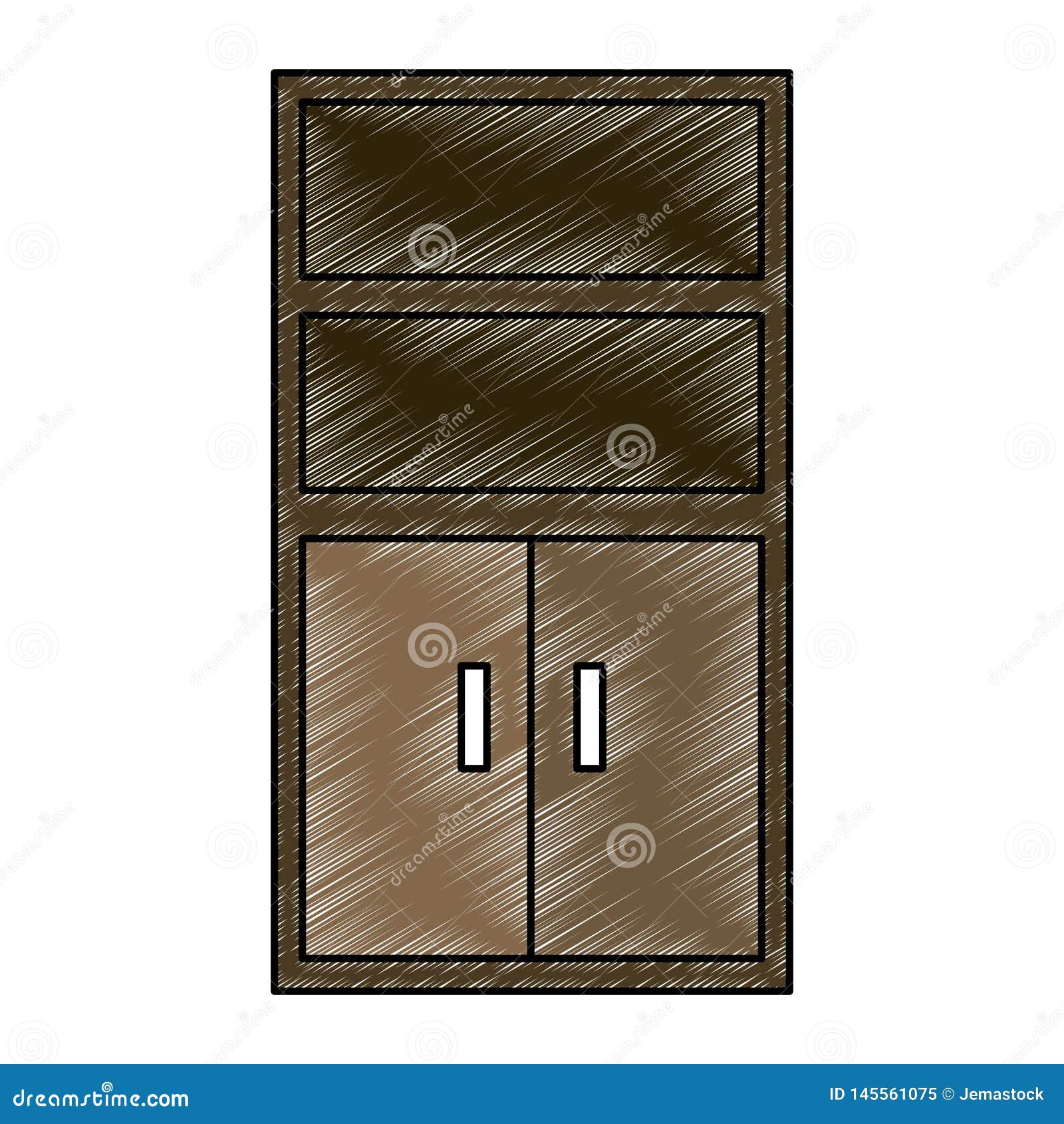 Empty Cabinet Isolated Scribble Stock Vector - Illustration of paper ...