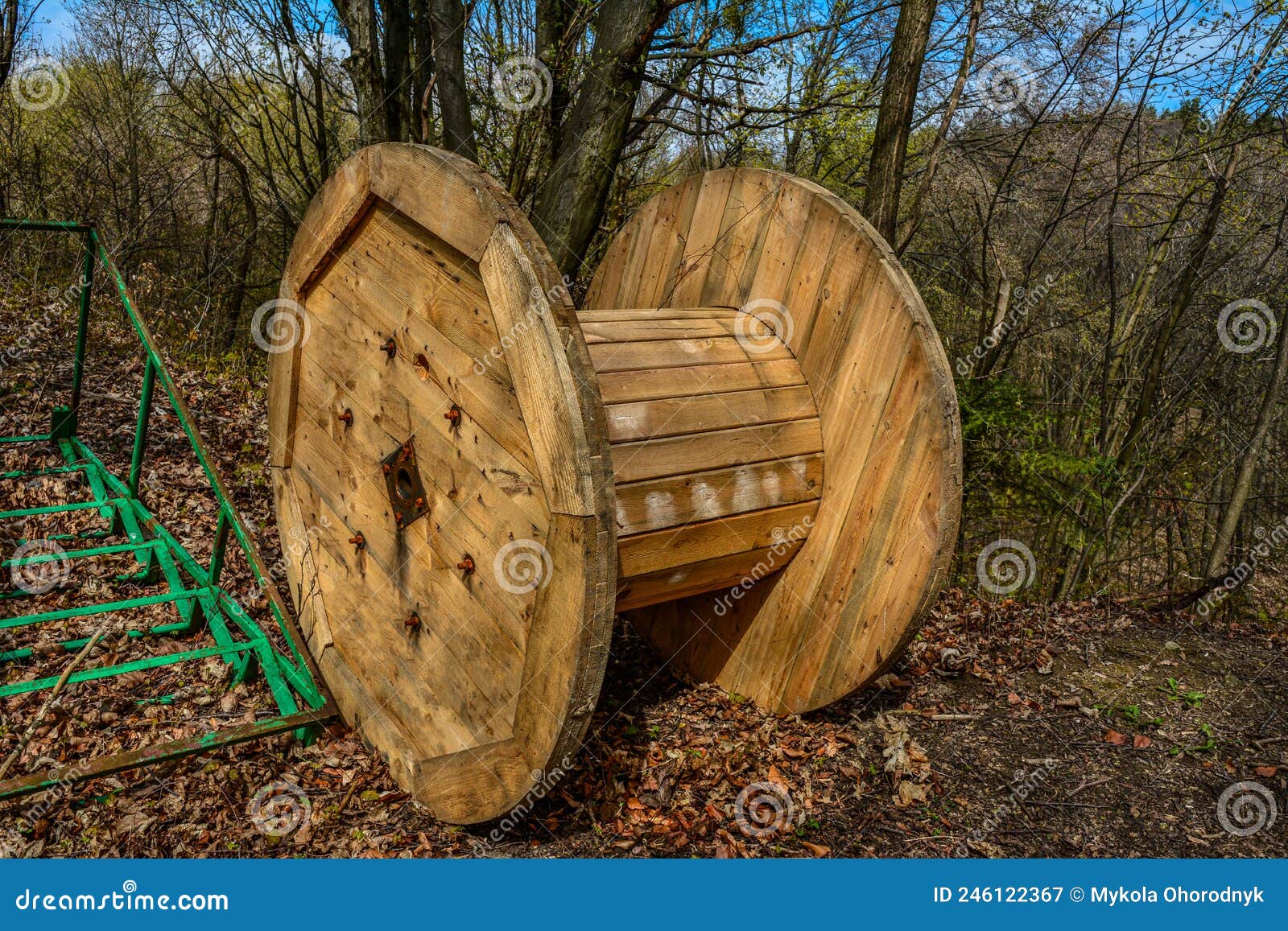 An Empty Cable Reel is Left on Site. the Problem of Ecology Stock Image ...