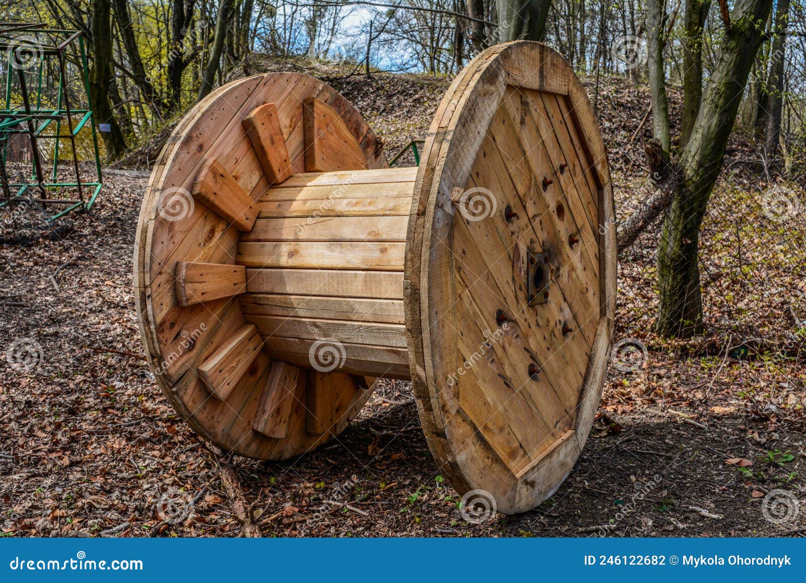An Empty Cable Reel is Left on Site. the Problem of Ecology Stock Photo ...