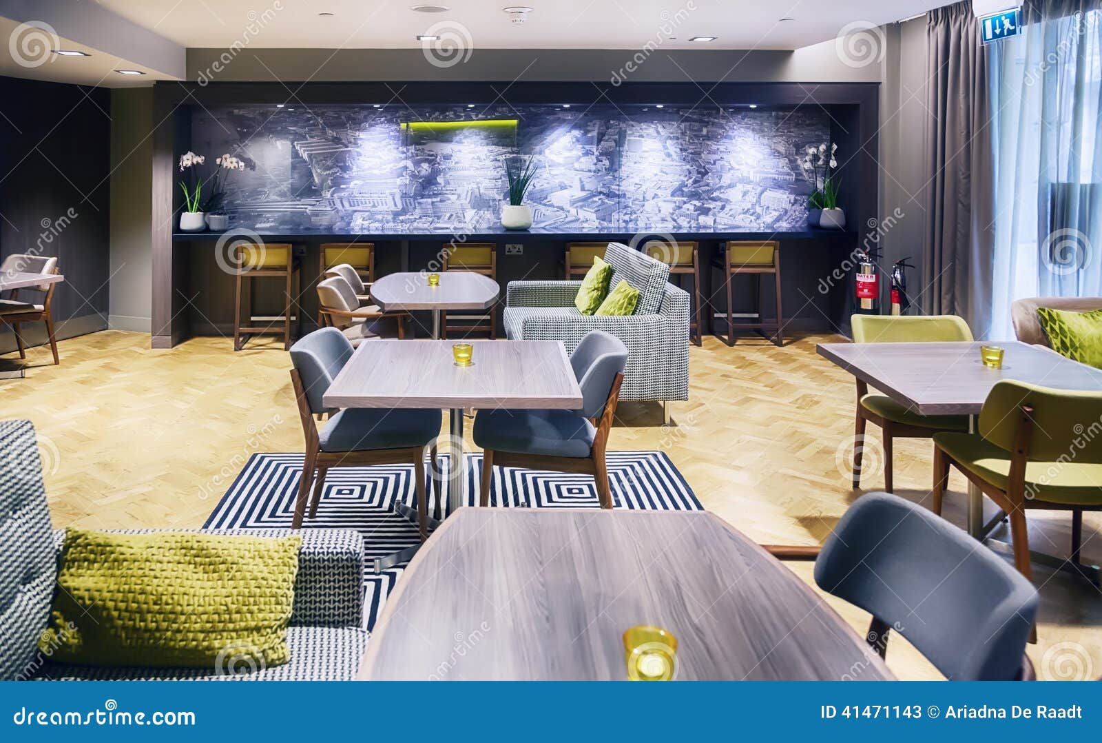 Empty cafe in hotel stock image. Image of cozy, lobby - 41471143